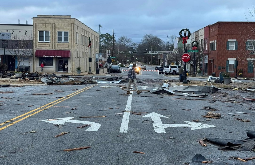 Storm damage in downtown Athens - al.com