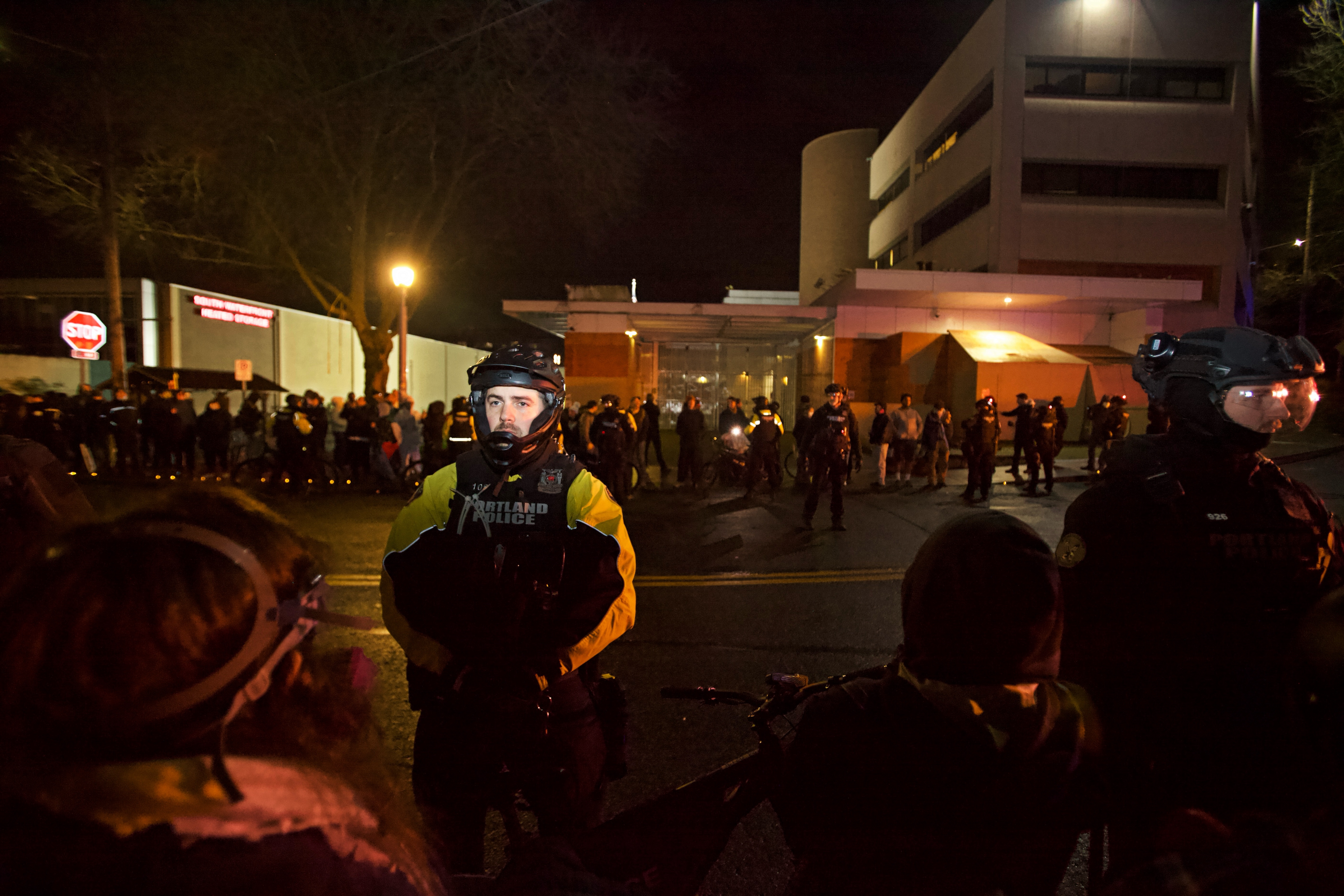 Portland Protest at ICE facility after 2 shot by Border Patrol ...