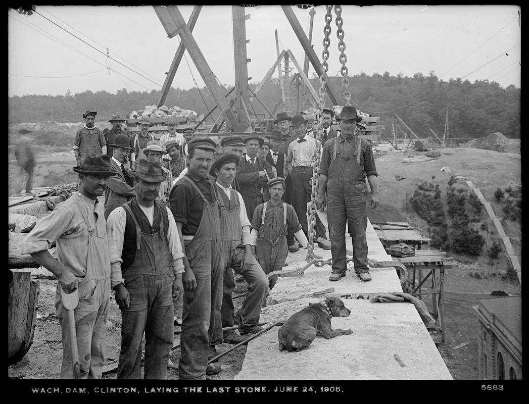 Historic photos of the construction of the Wachusett Dam in Clinton ...
