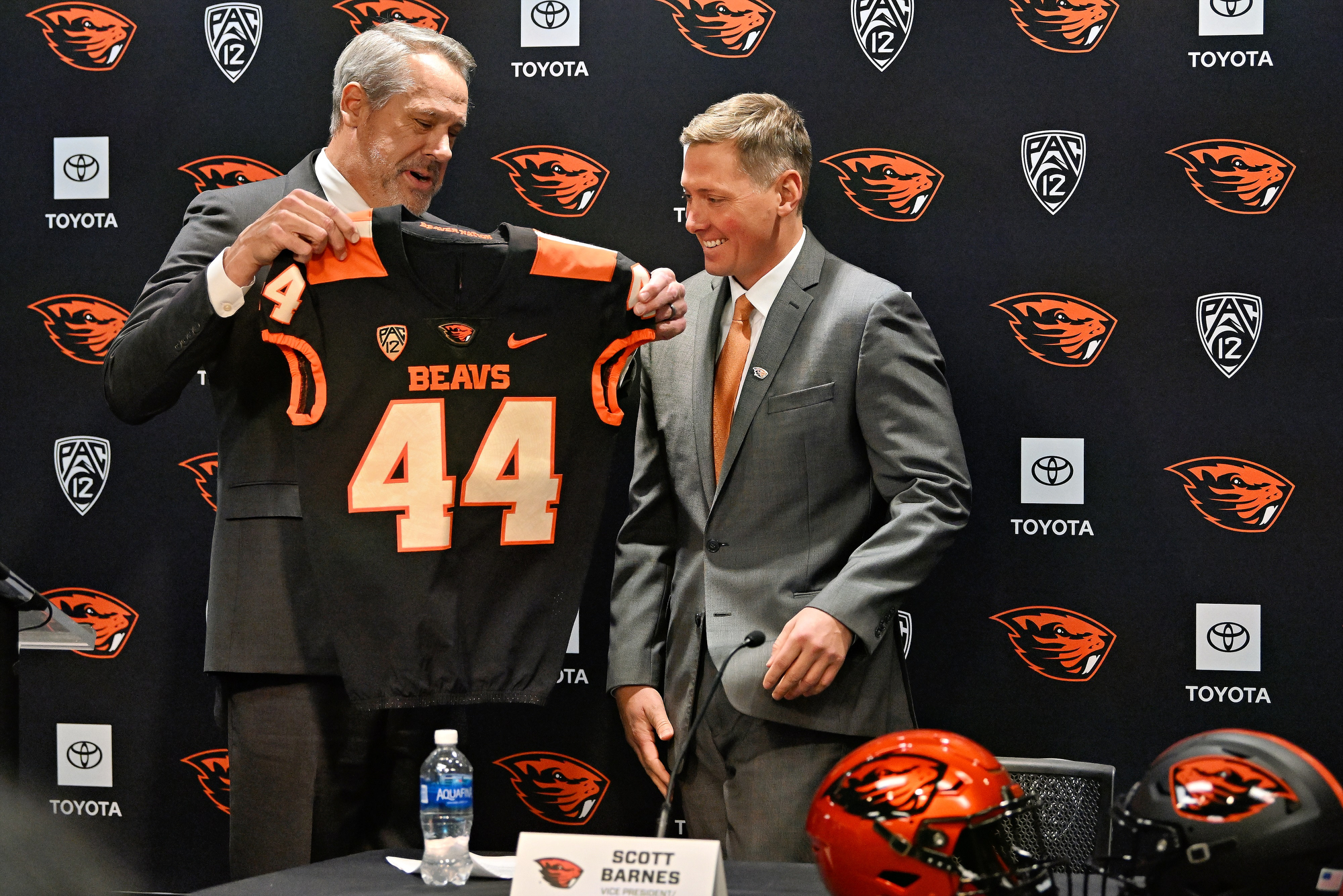 Trent Bray introduced as Oregon State football coach, Nov. 29, 2023 ...