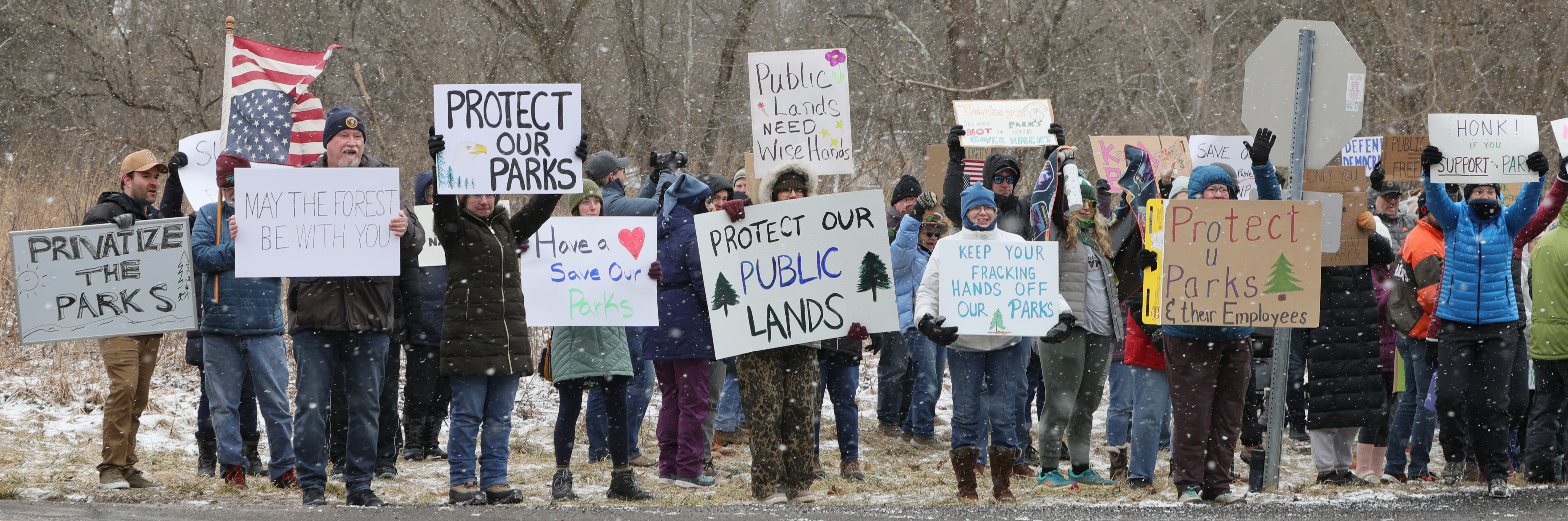 Protect Our Public Land protest at Cuyahoga Valley National Park, March ...