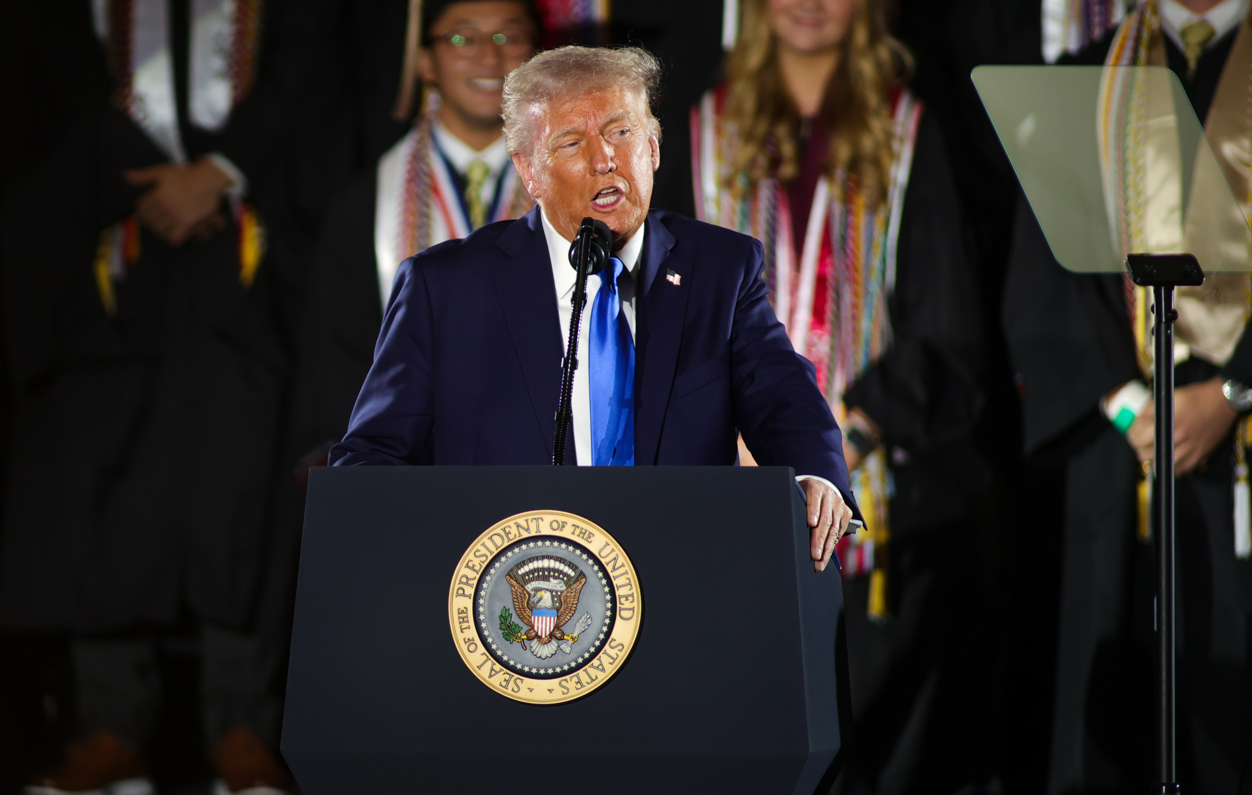 President Donald Trump and Nick Saban speak at UA Commencement - al.com