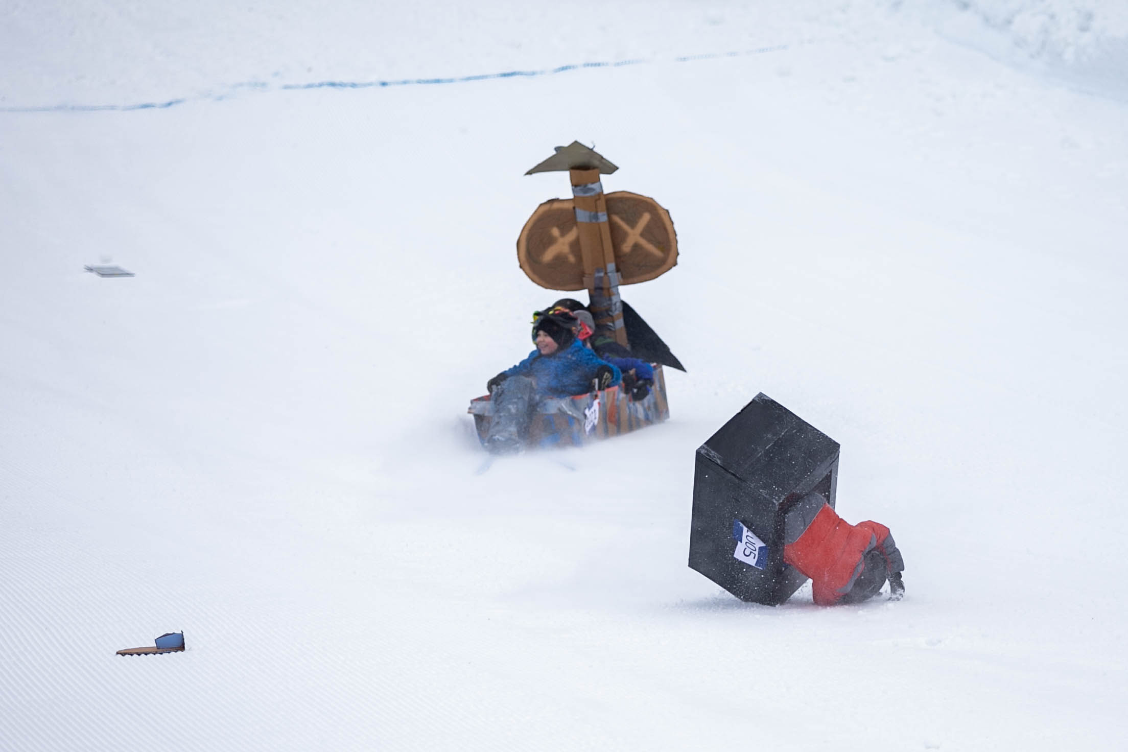 Photos: Cardboard sled teams battle for first place at Winterfest races ...