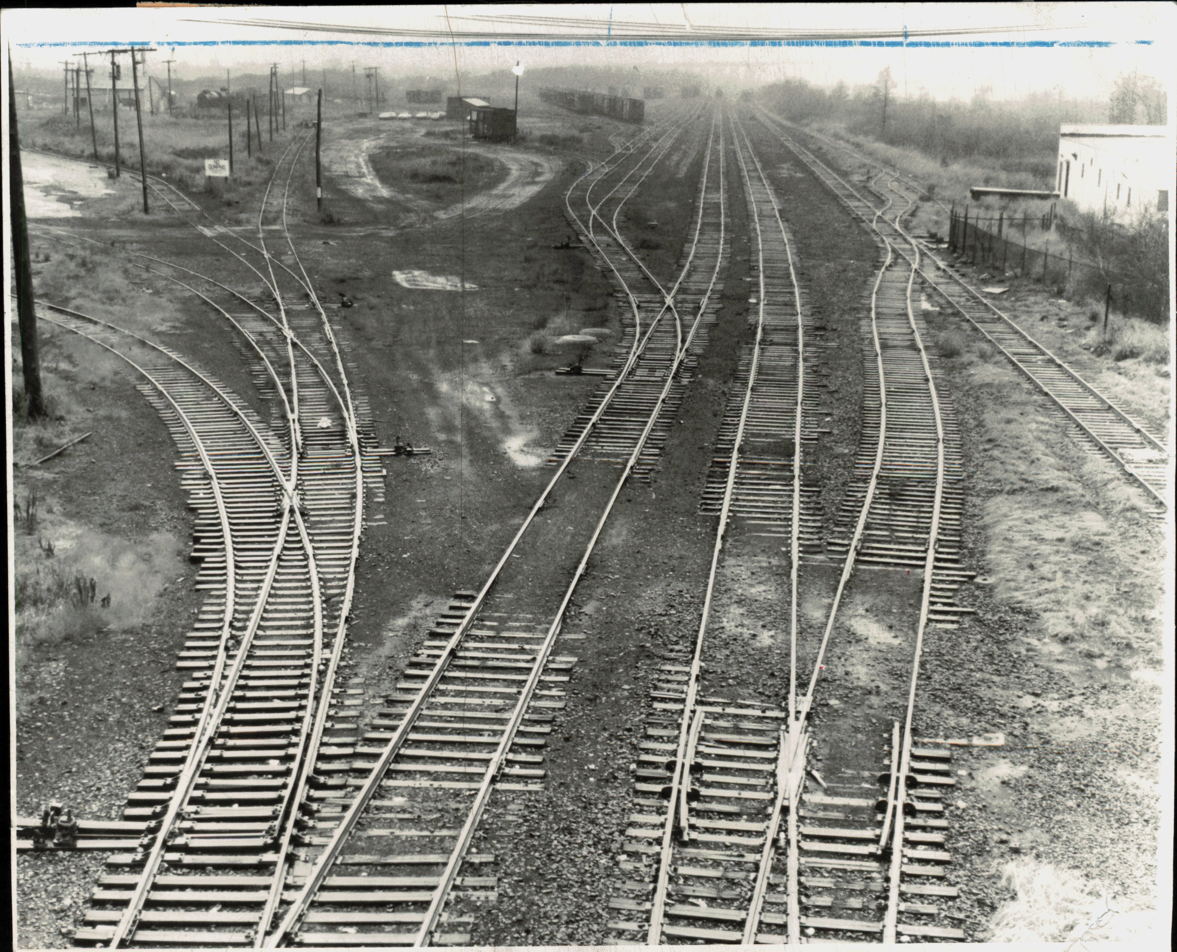 Railroad Tracks Top View Black And White