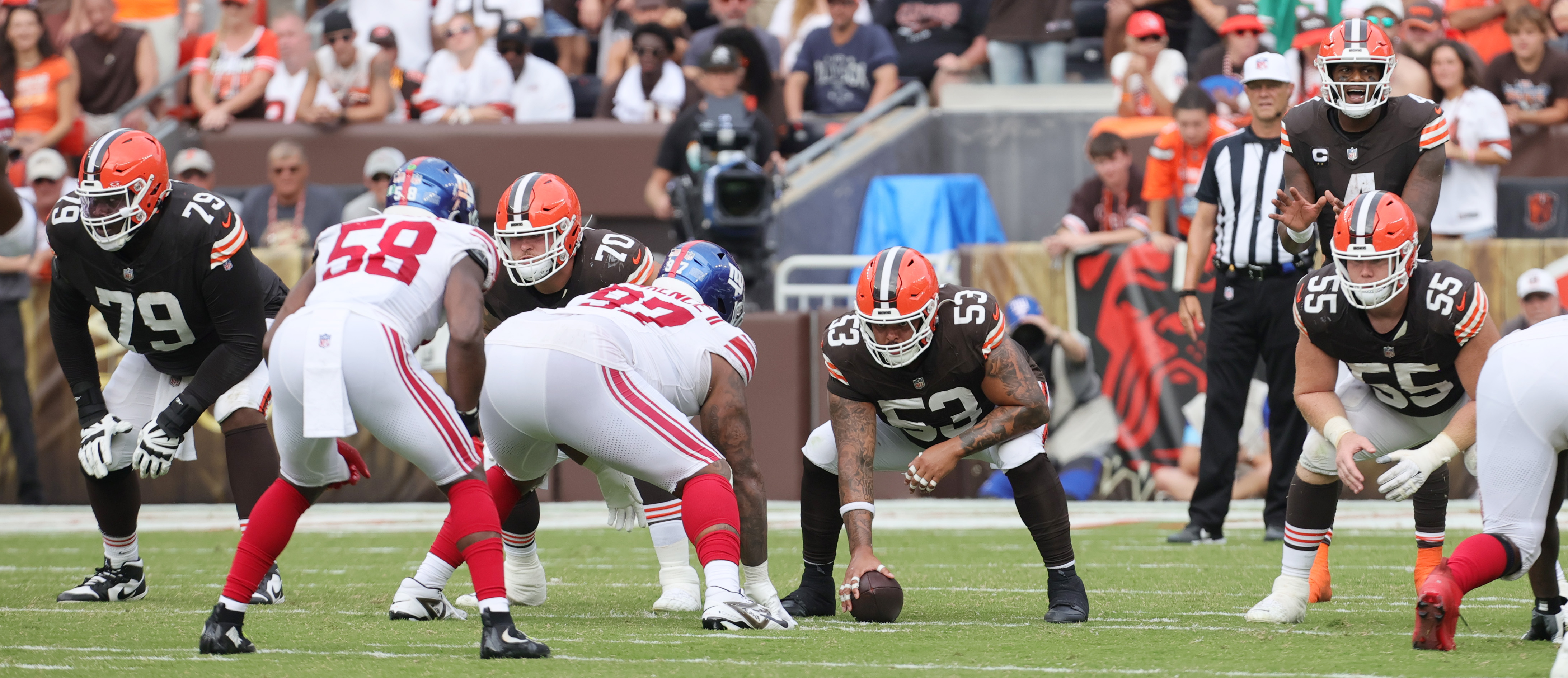 Cleveland Browns depleted offensive line vs. New York Giants, September ...