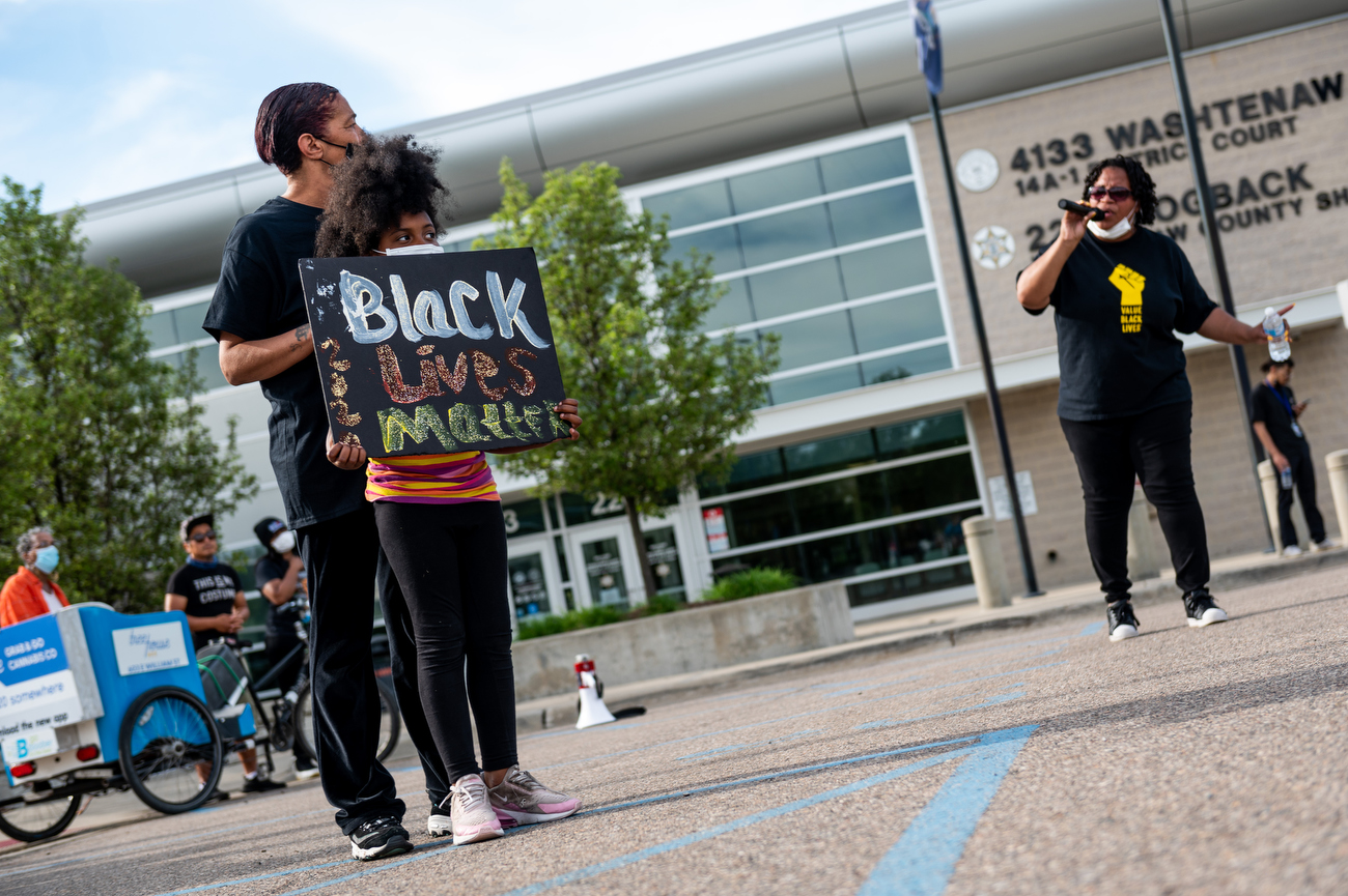 Protesters march down Washtenaw on anniversary of first Sha'Teina Grady ...