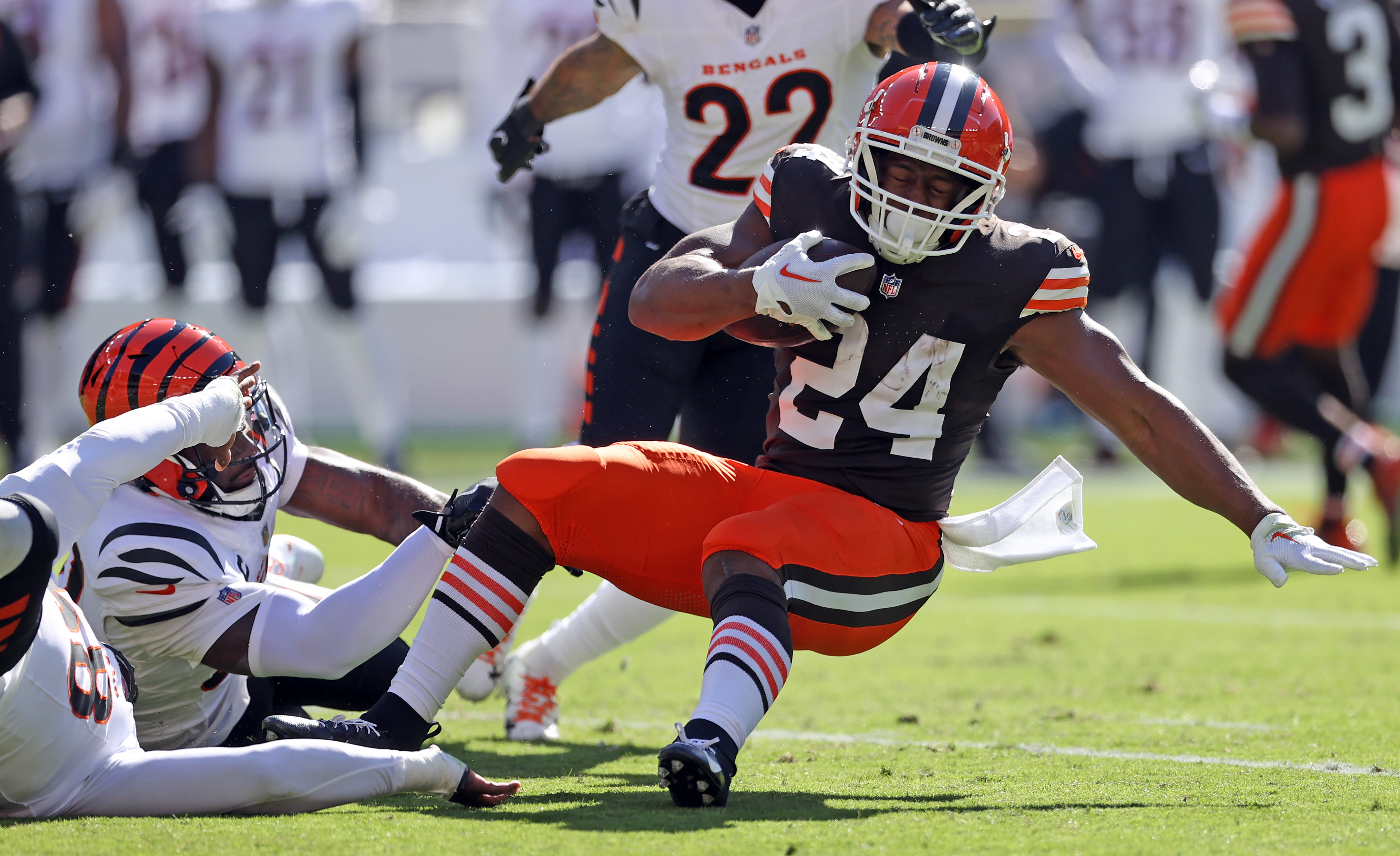 Cleveland Browns running back Nick Chubb vs. the Cincinnati Bengals ...