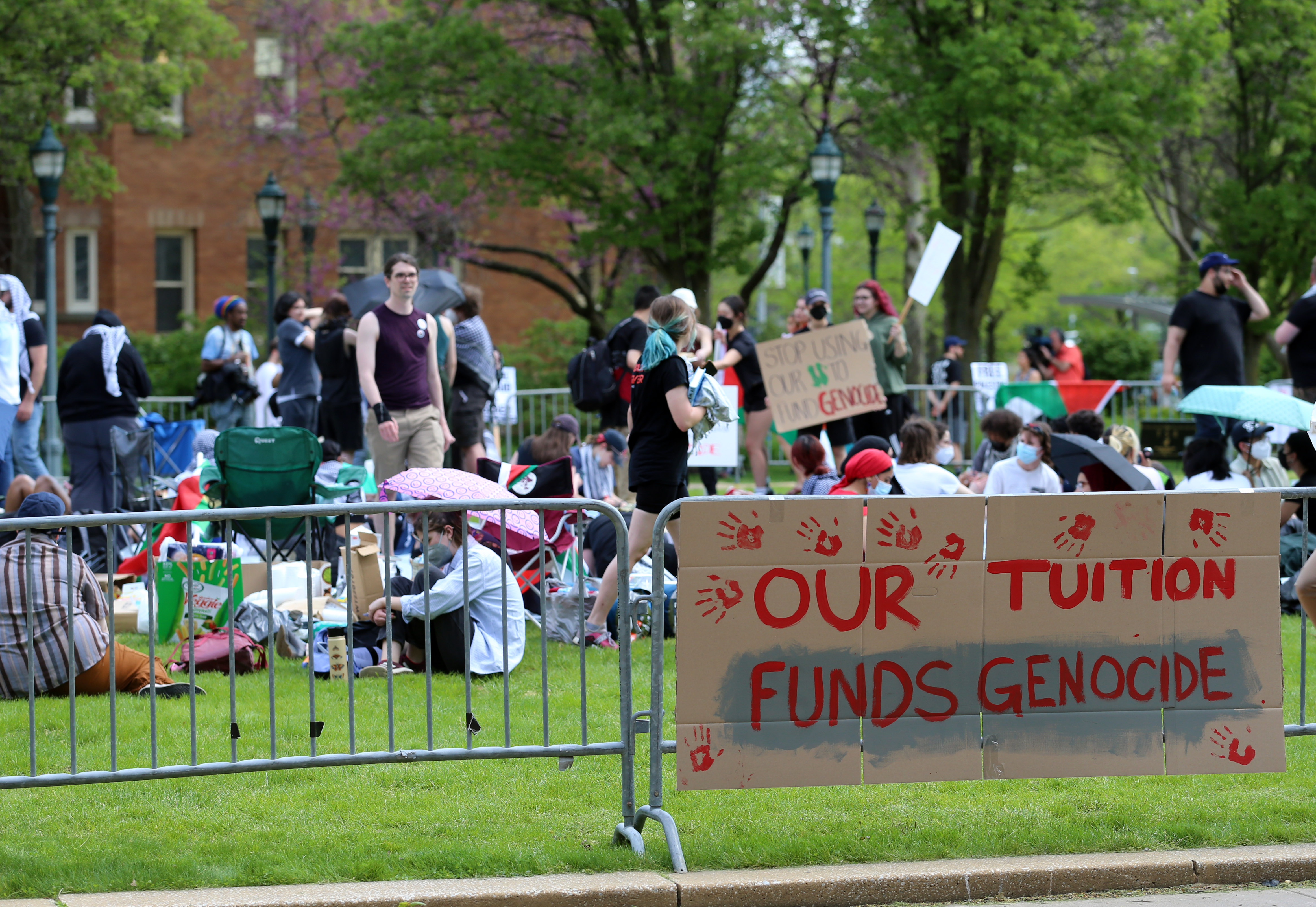Pro-Palestine demonstrators at Case Western Reserve University , April ...