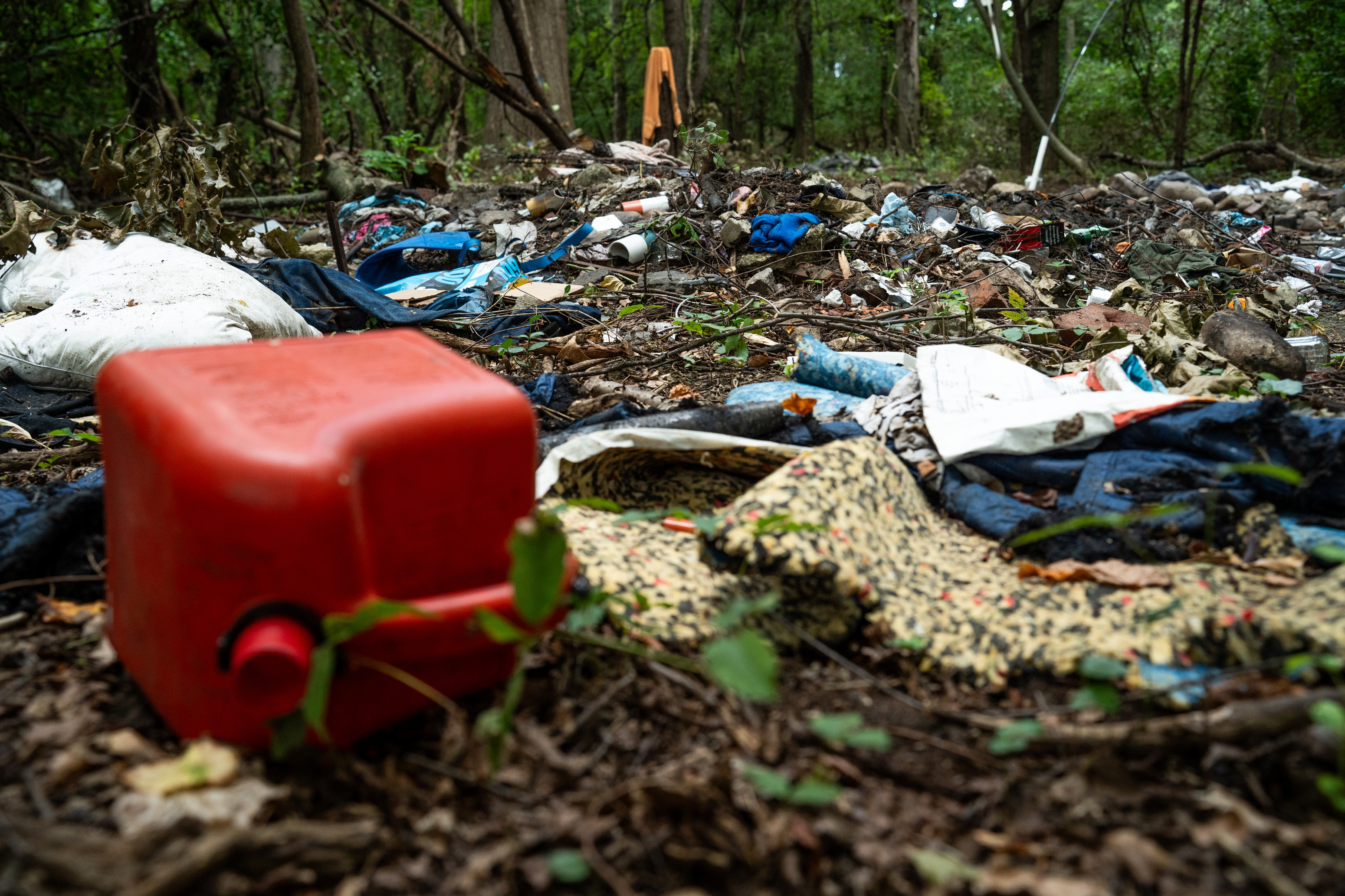 Homeless encampment behind Western Pines Apartments - mlive.com
