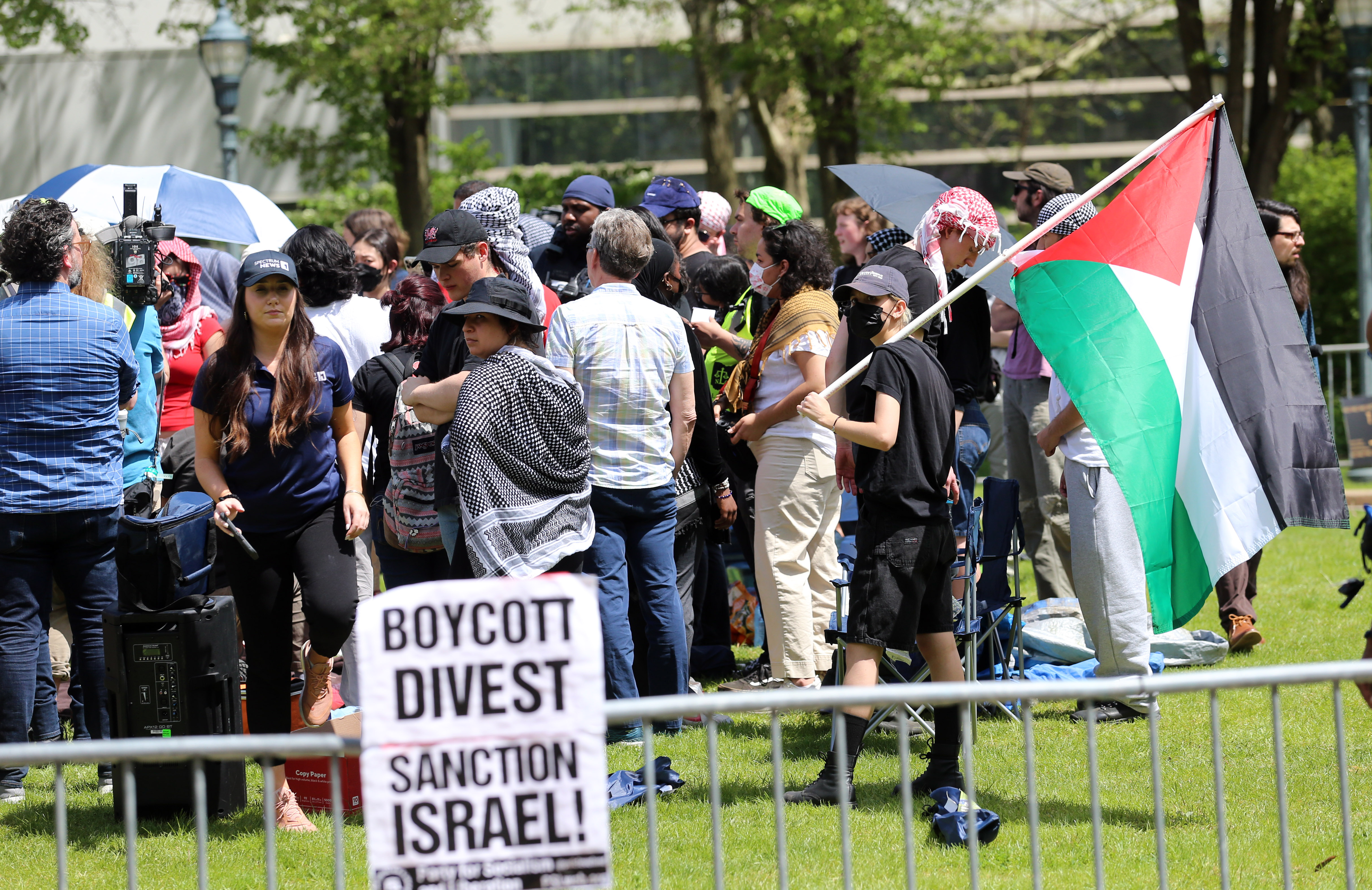 Pro-Palestine demonstrators at Case Western Reserve University , April ...