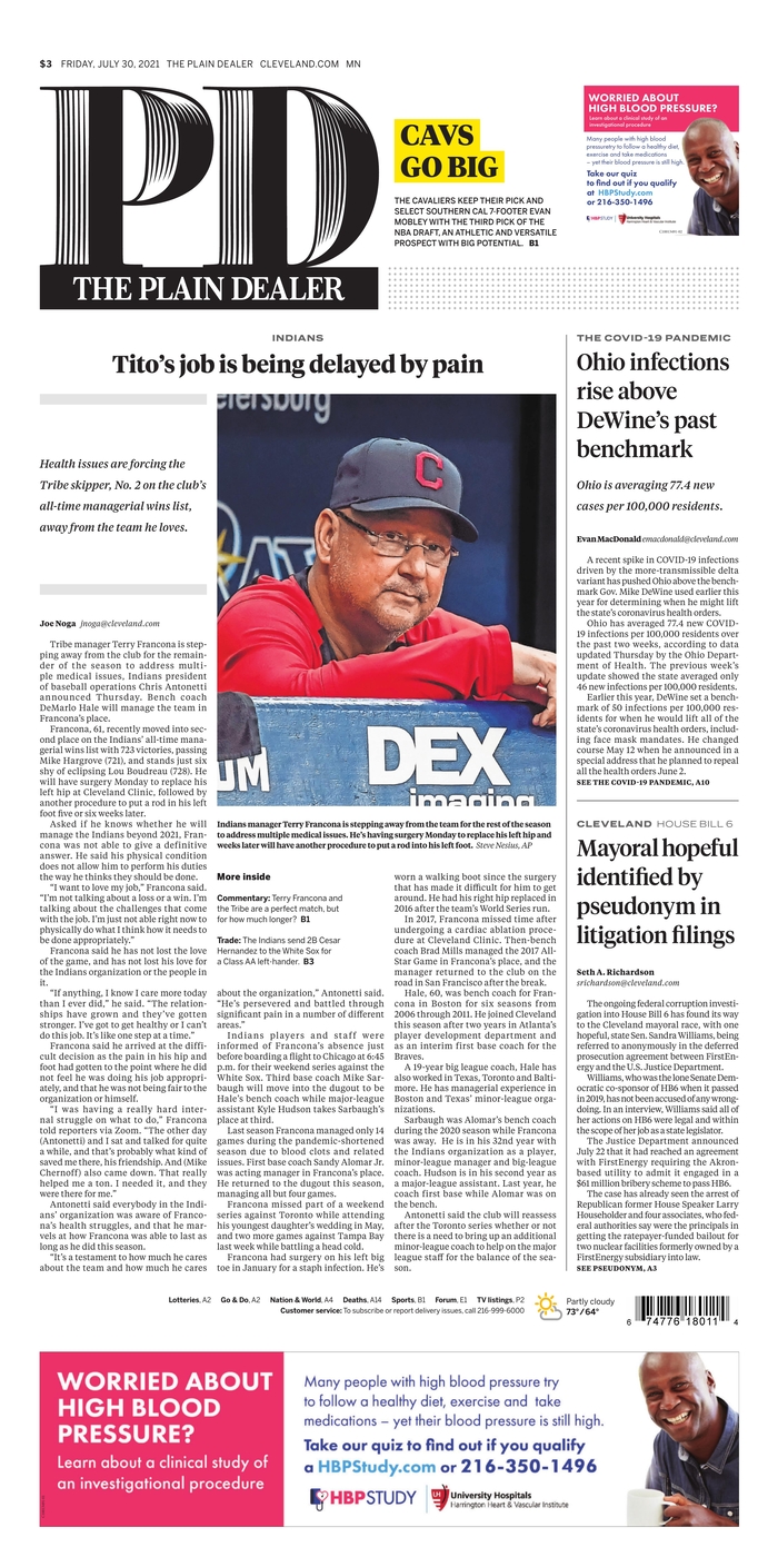 2021 Plain Dealer front page images: Part 2 - cleveland.com