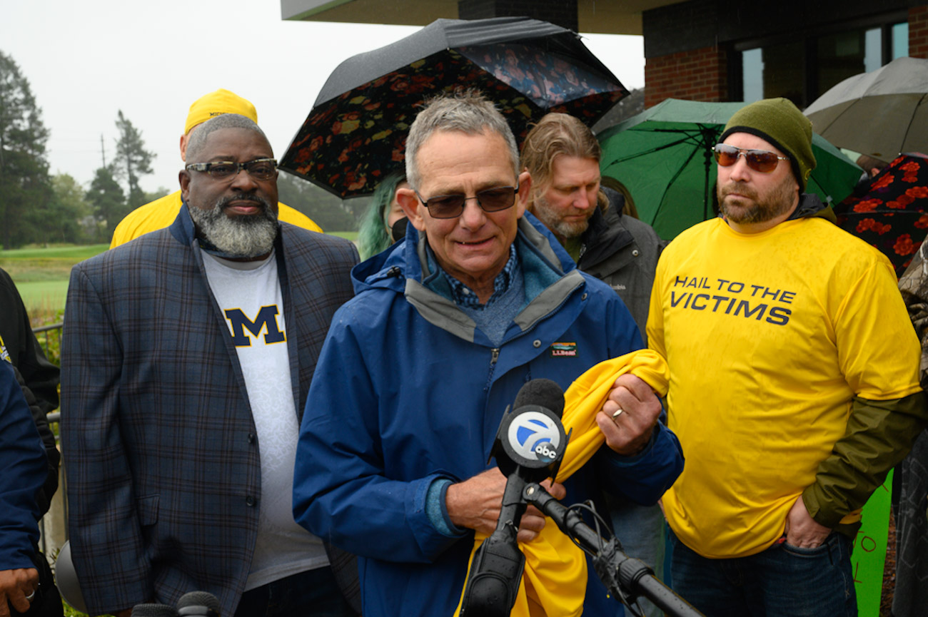 Survivors of UM Dr. Robert Anderson protest in person regents meeting ...