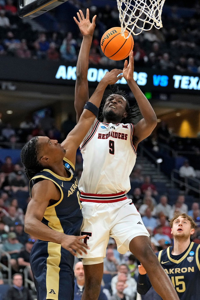 Akron Zips vs. Texas Tech in NCAA men's basketball tournament, March 20 ...