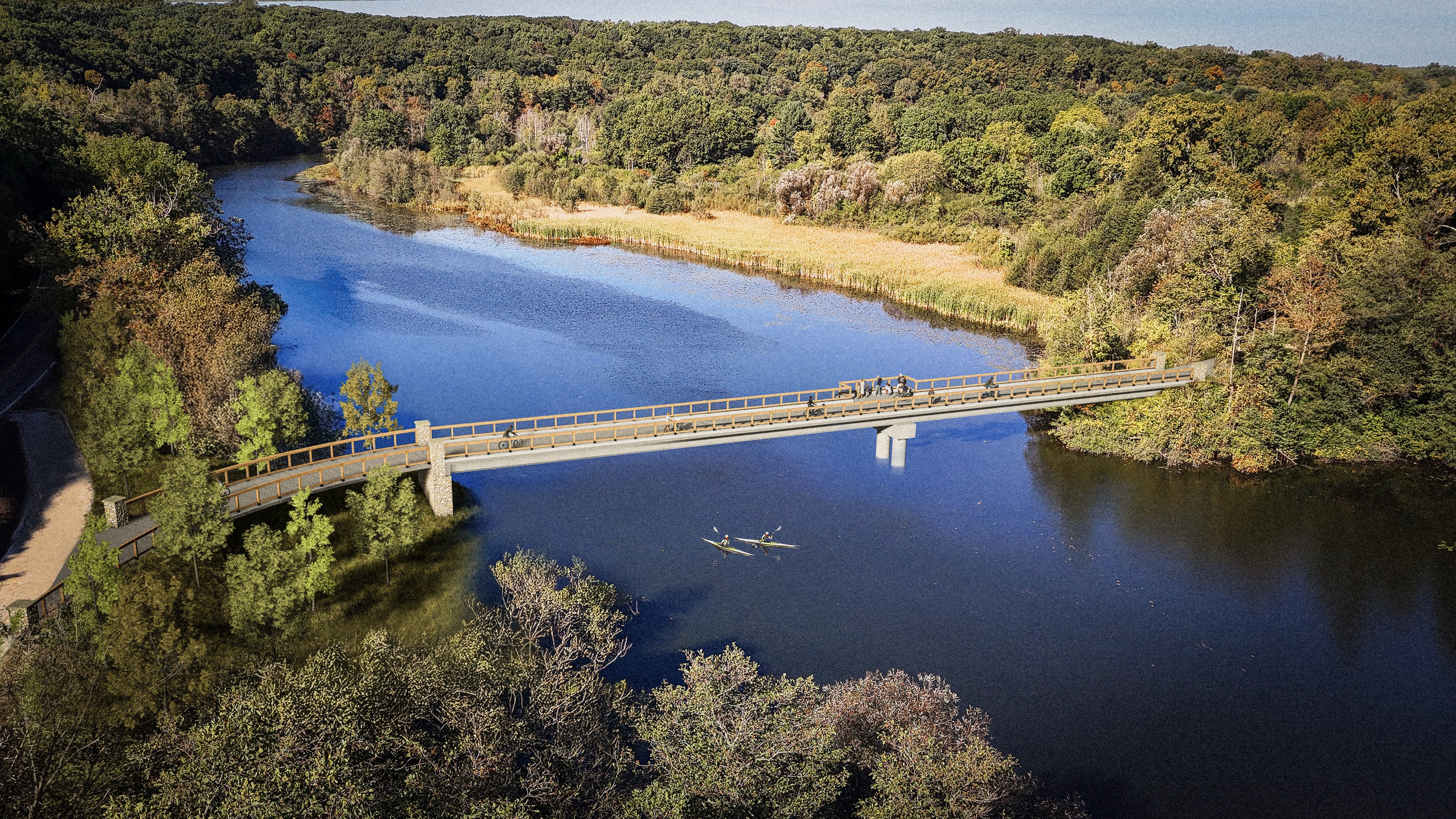 Design concept for new bridge into Barton Nature Area in Ann Arbor ...