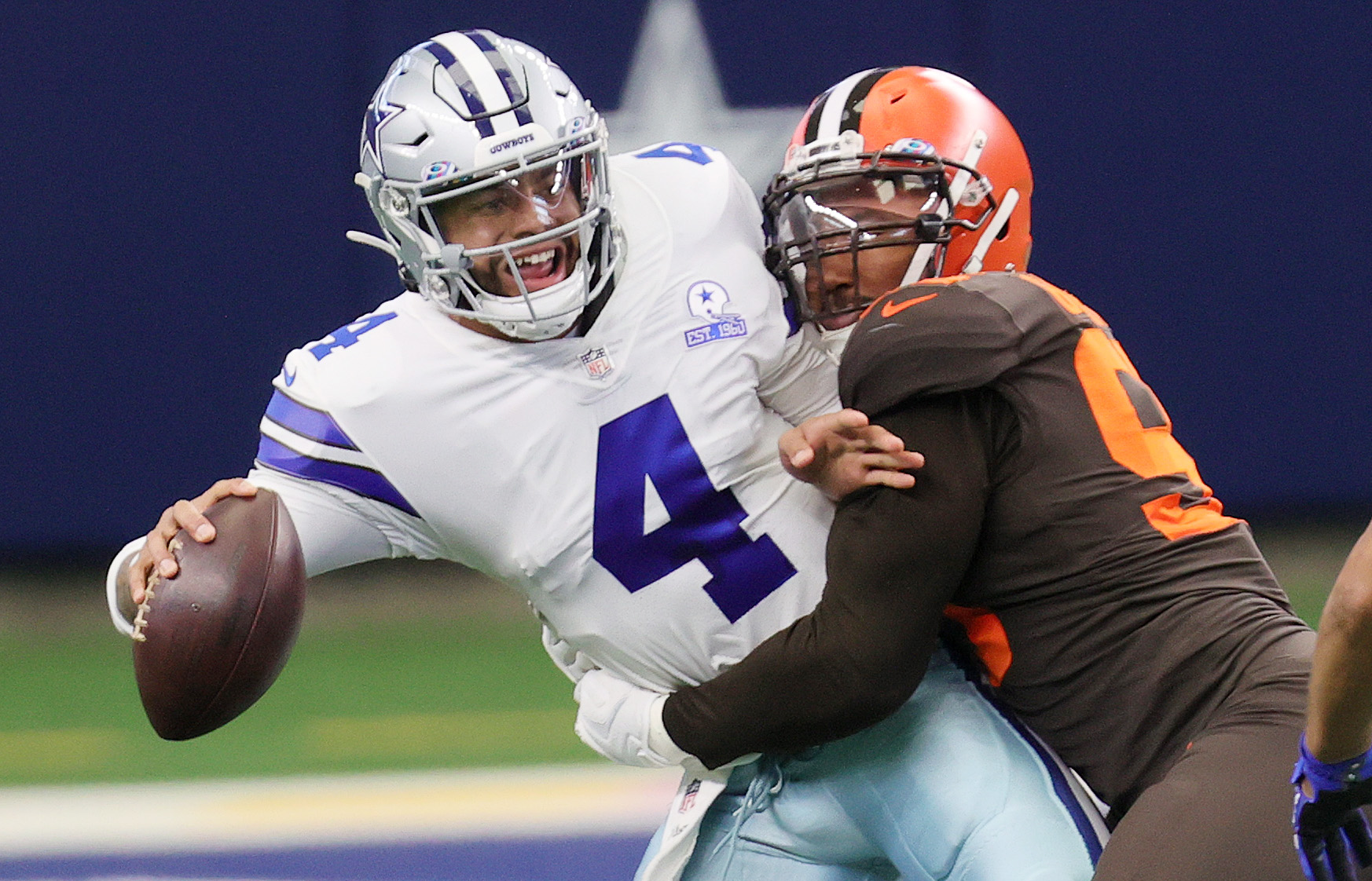 Cleveland Browns Myles Garrett vs. Dallas Cowboys, October 4, 2020 ...