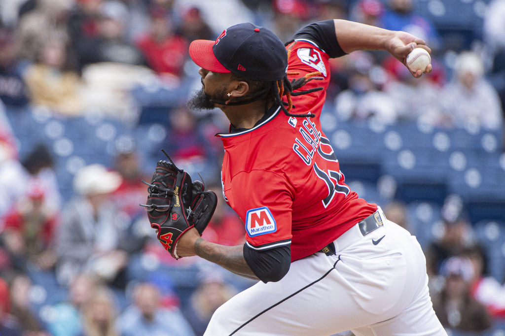 Cleveland Guardians vs. Boston Red Sox in game one of a double header ...