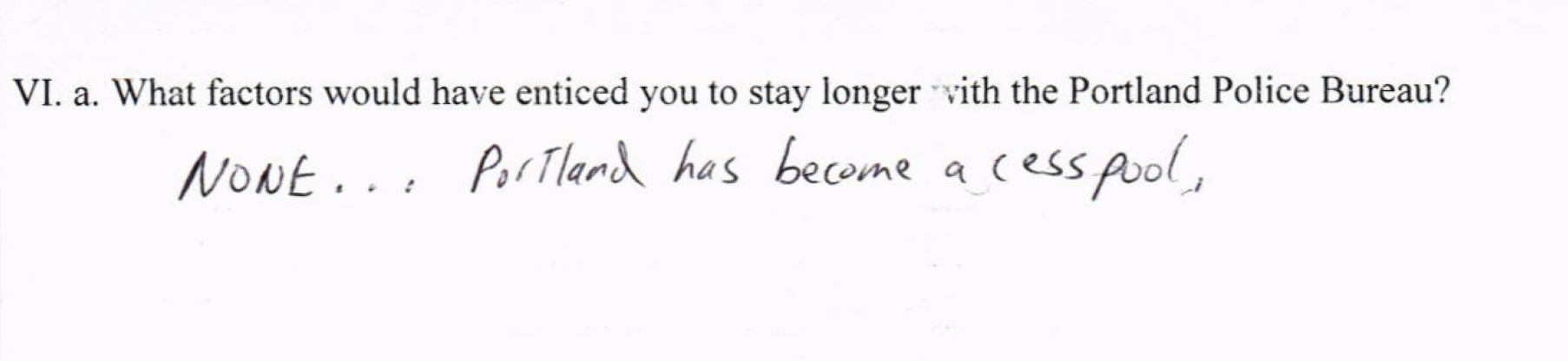 Portland police exit interview statements - oregonlive.com