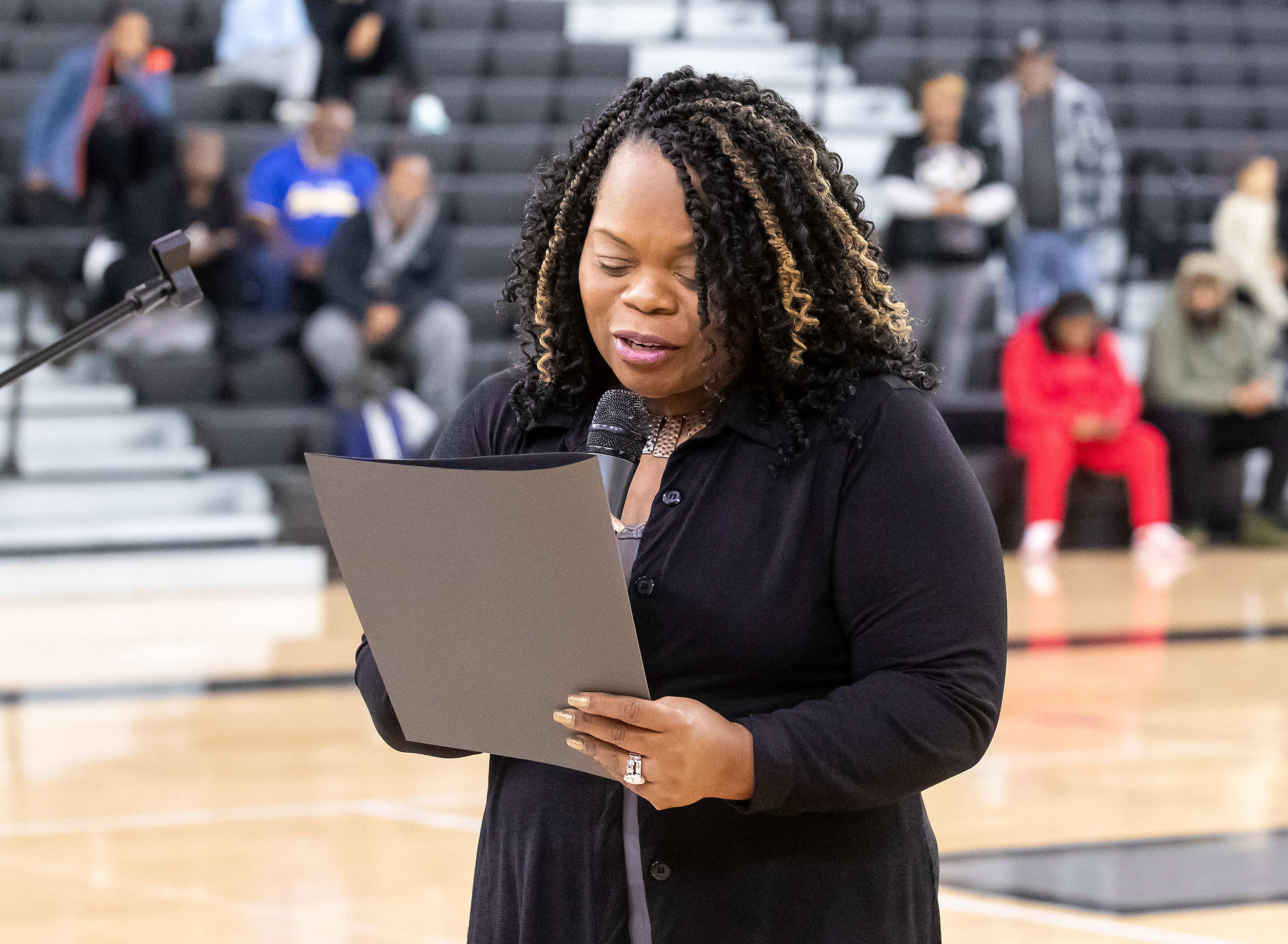 Harrisburg High School basketball court dedication during game against ...