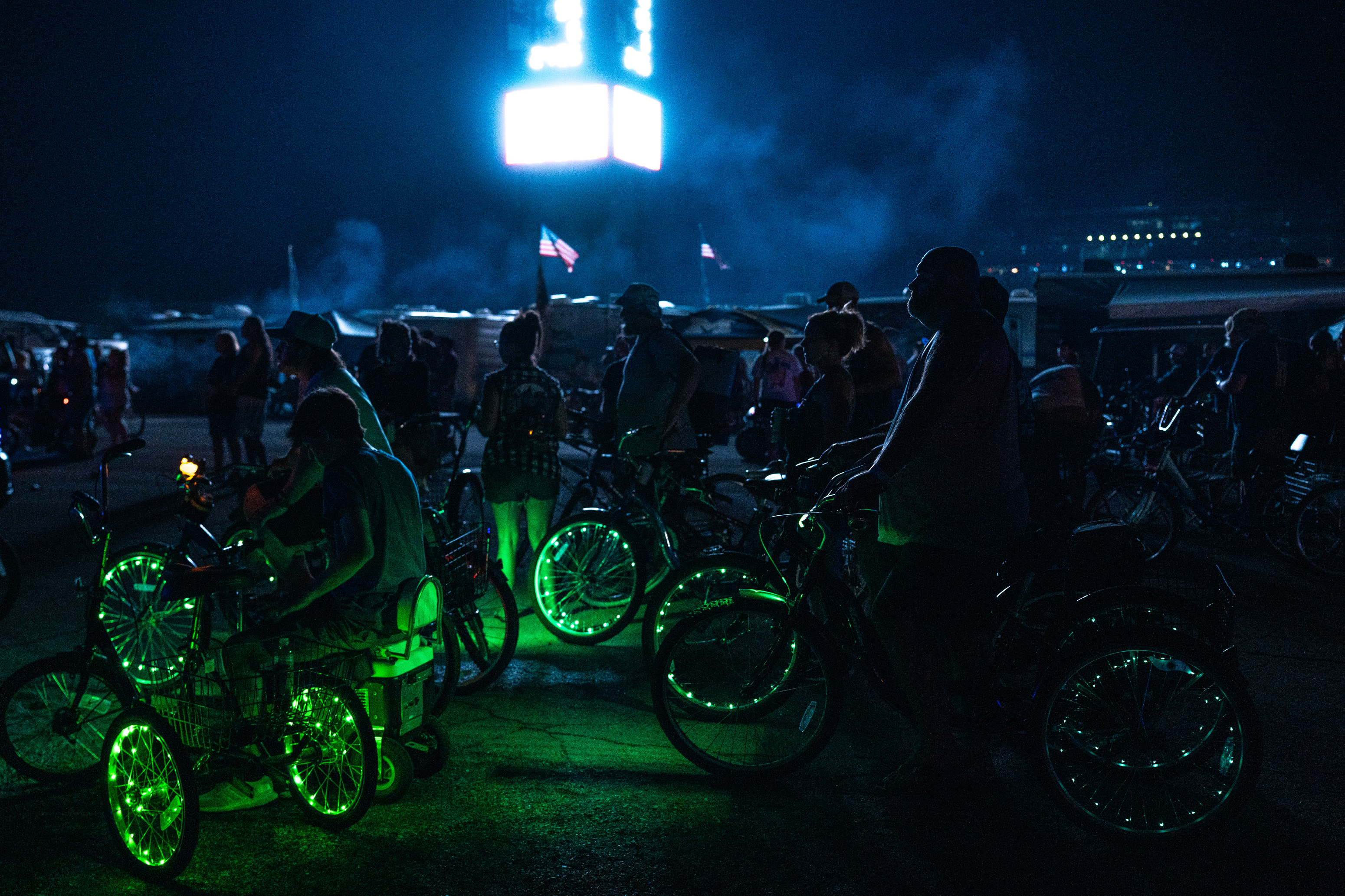 Day and night inside the infield at Michigan International Speedway ...