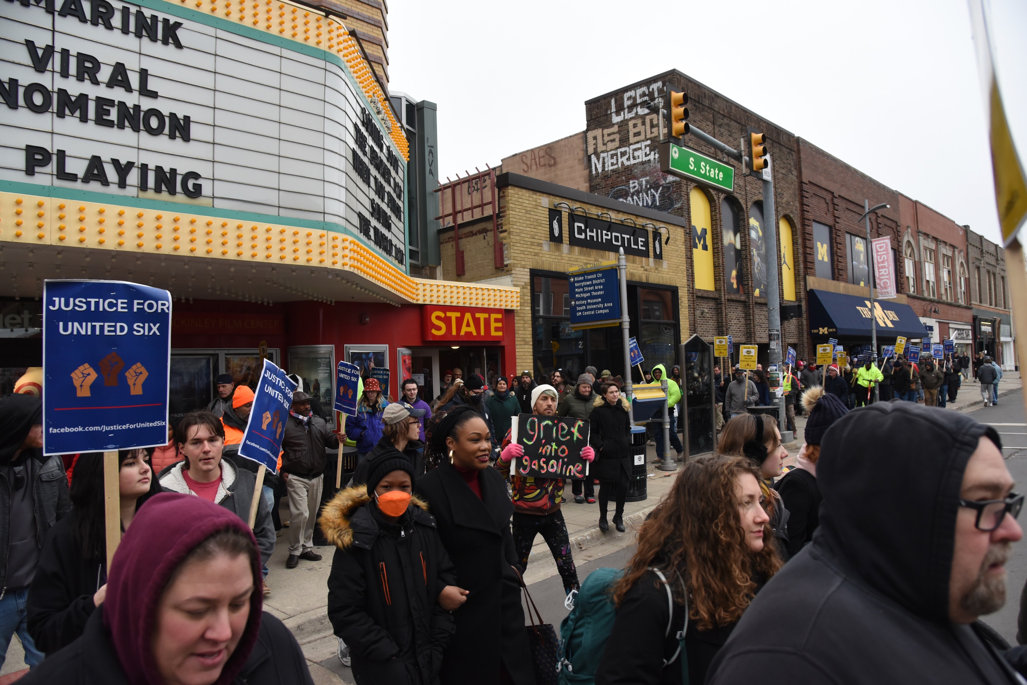 Anti-racism demonstration on Martin Luther King Jr. Day in downtown Ann ...