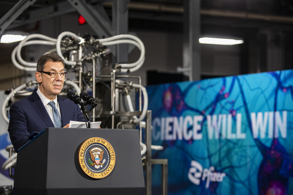 President Joe Biden visits Pfizer headquarters in Portage, Michigan ...