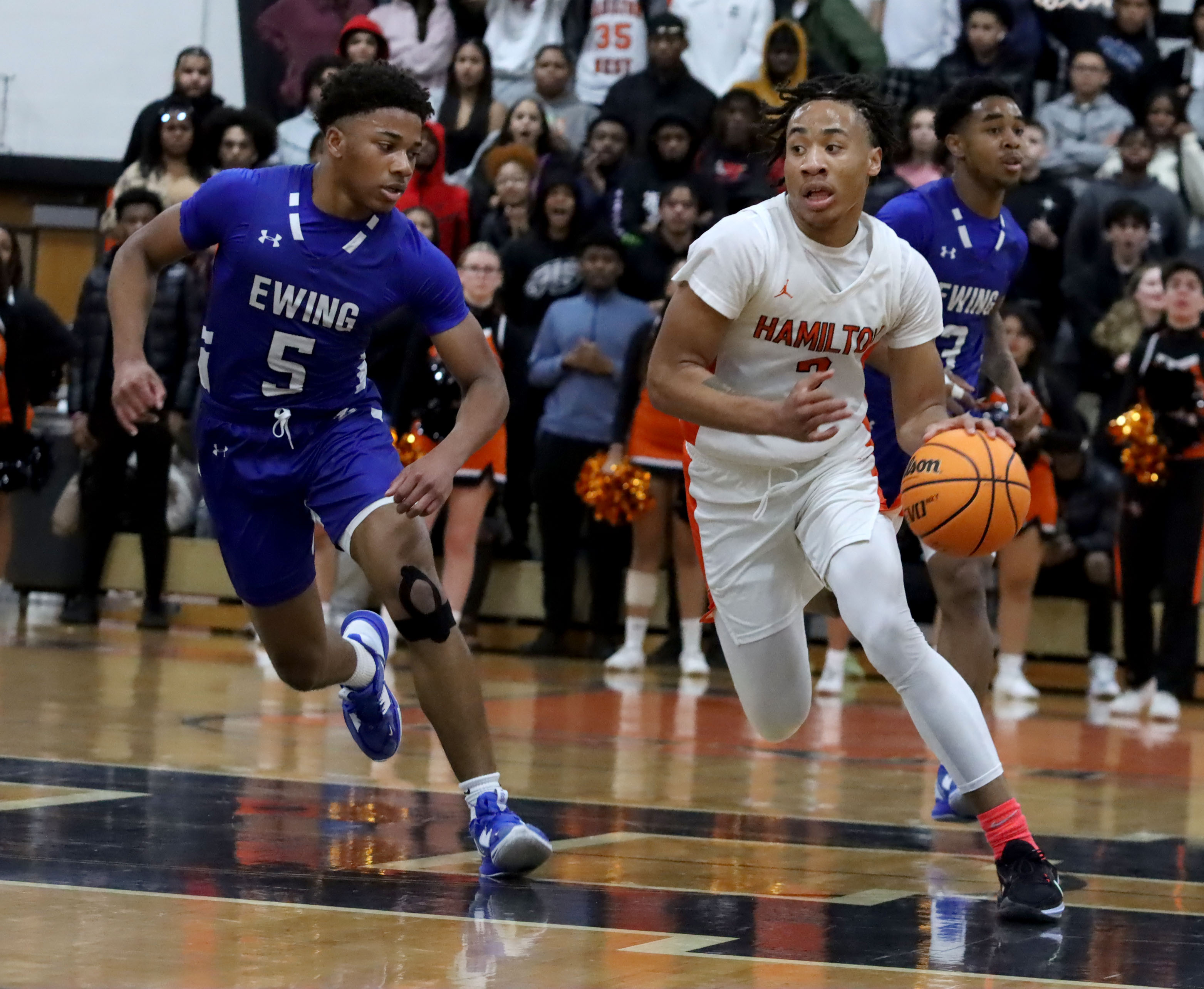 High school boys basketball, Ewing at Hamilton West, held at Hamilton ...