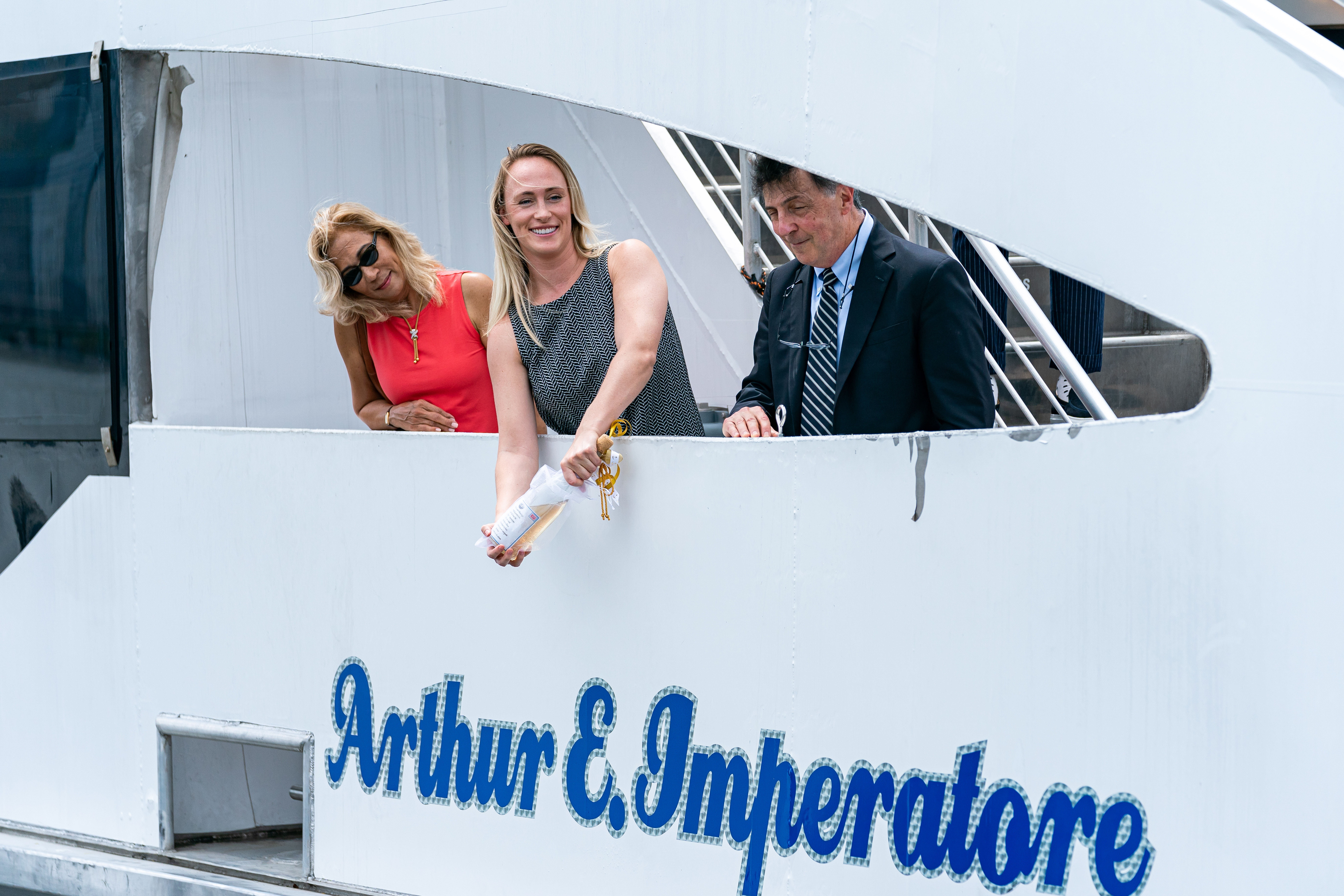 New York waterways newest ferry is christened in honor of Arthur E ...