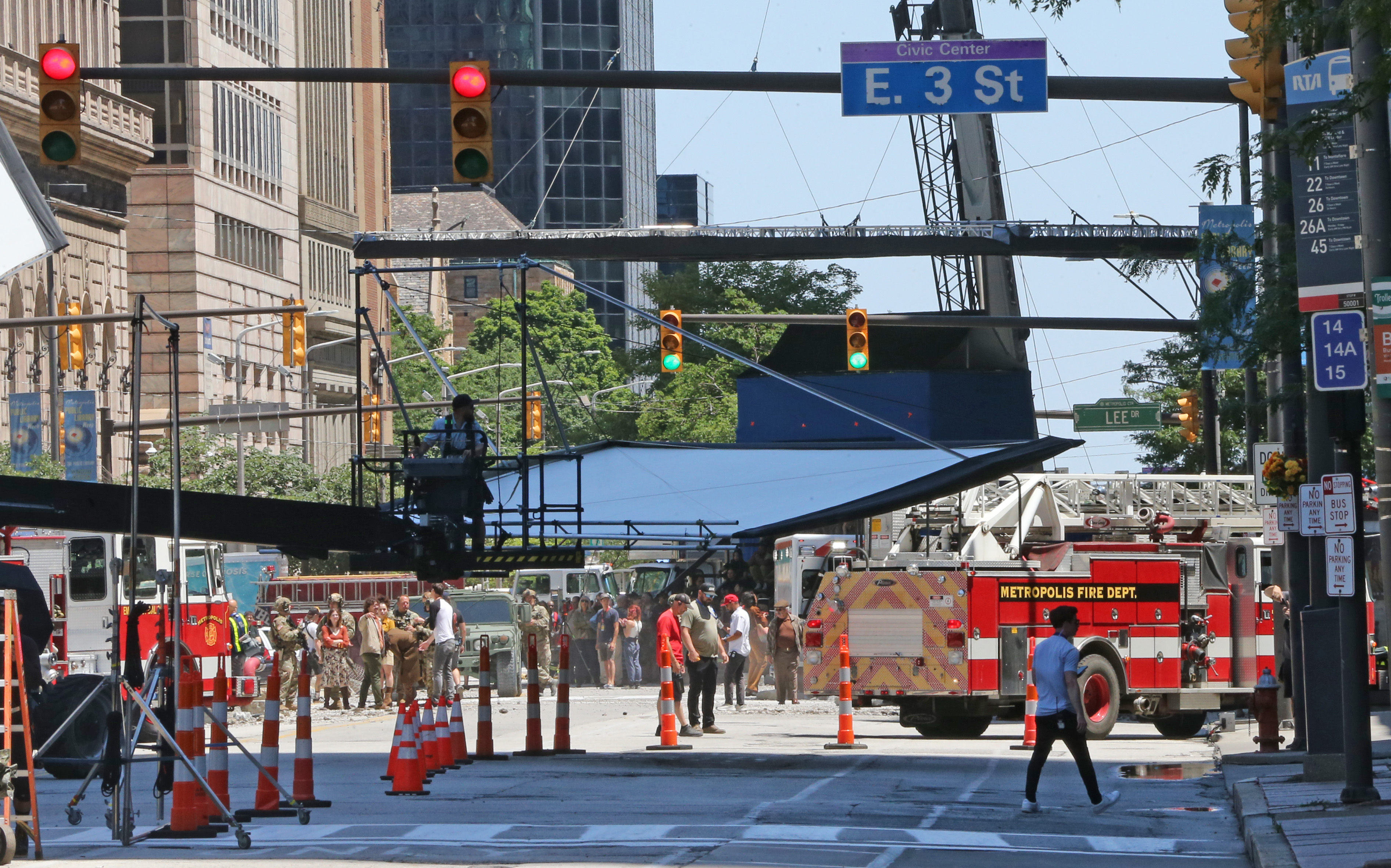 Filming begins on set of Superman in downtown Cleveland, June 24, 2024 ...