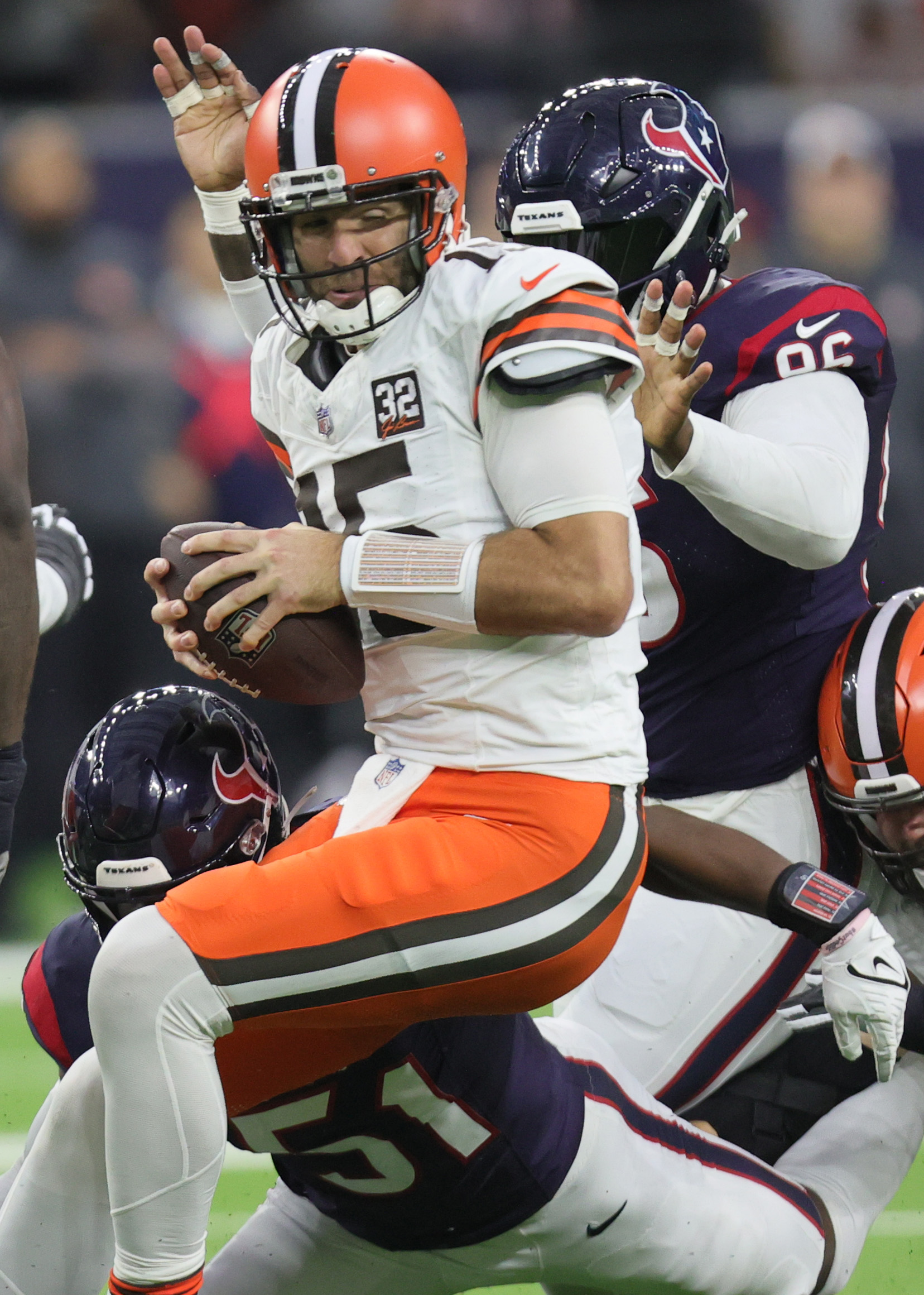 Cleveland Browns quarterback Joe Flacco vs. Houston Texans, January 13 ...