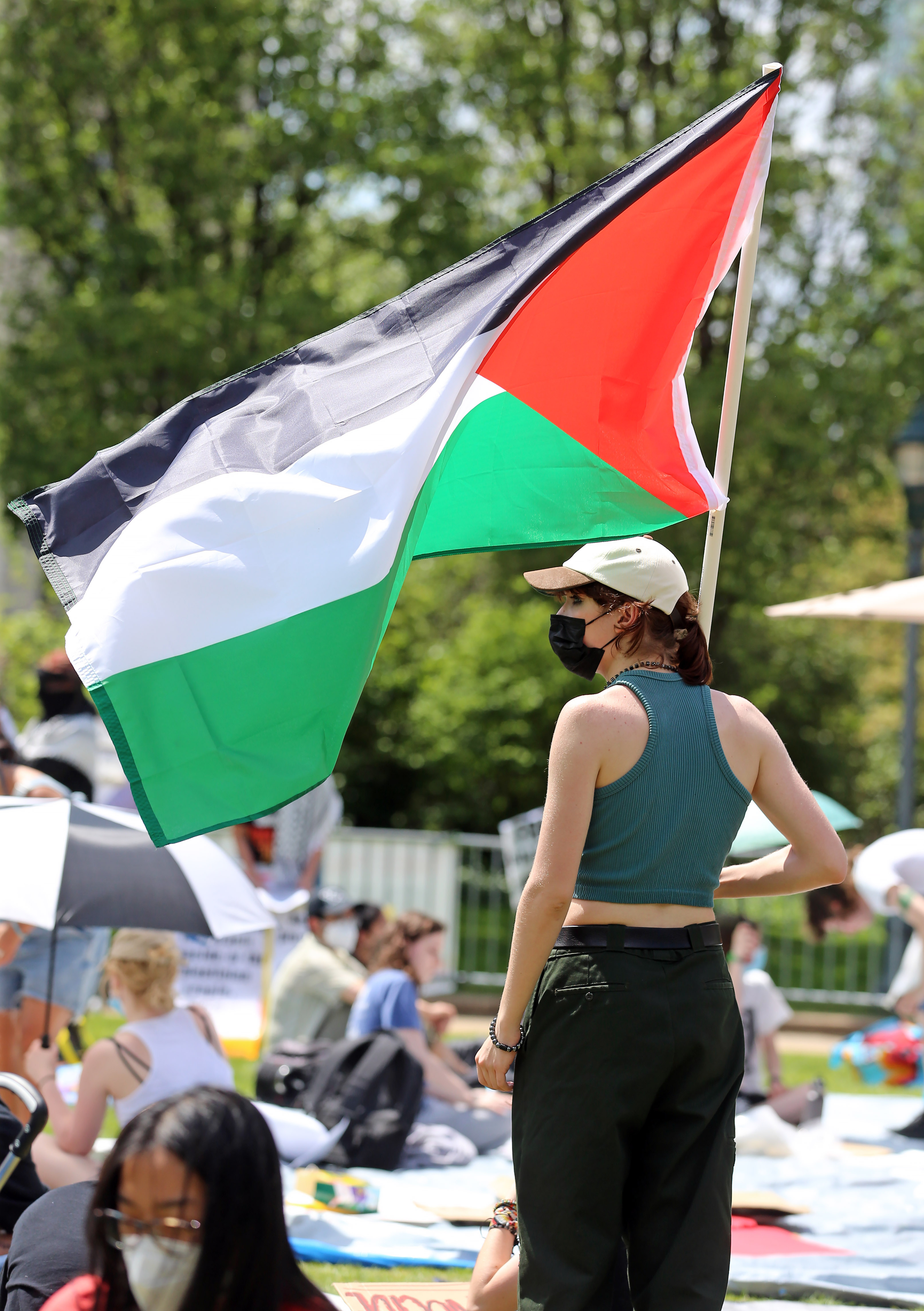 Pro-Palestine demonstrators at Case Western Reserve University , April ...