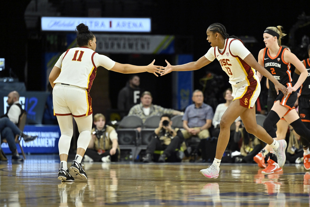 Oregon State vs. USC at Pac-12 women's basketball tournament ...