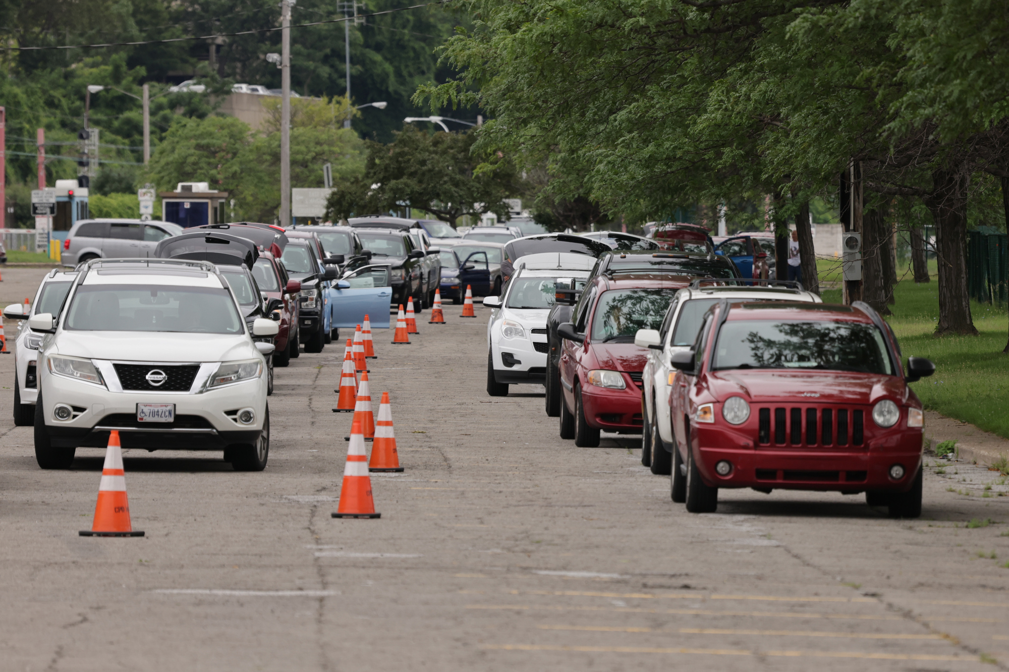 Food bank food distribution at Muni lot - cleveland.com