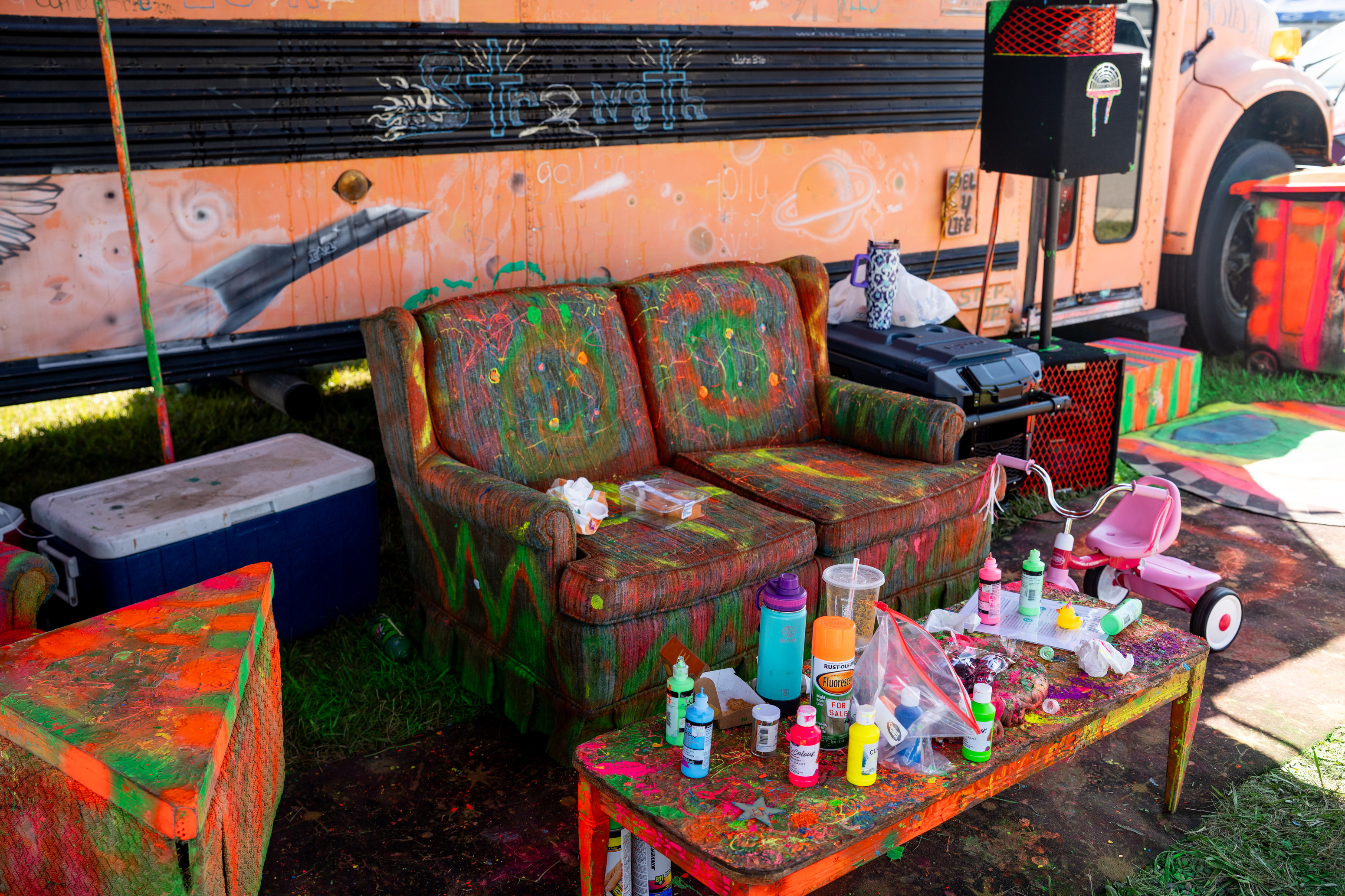 Day and night inside the infield at Michigan International Speedway ...