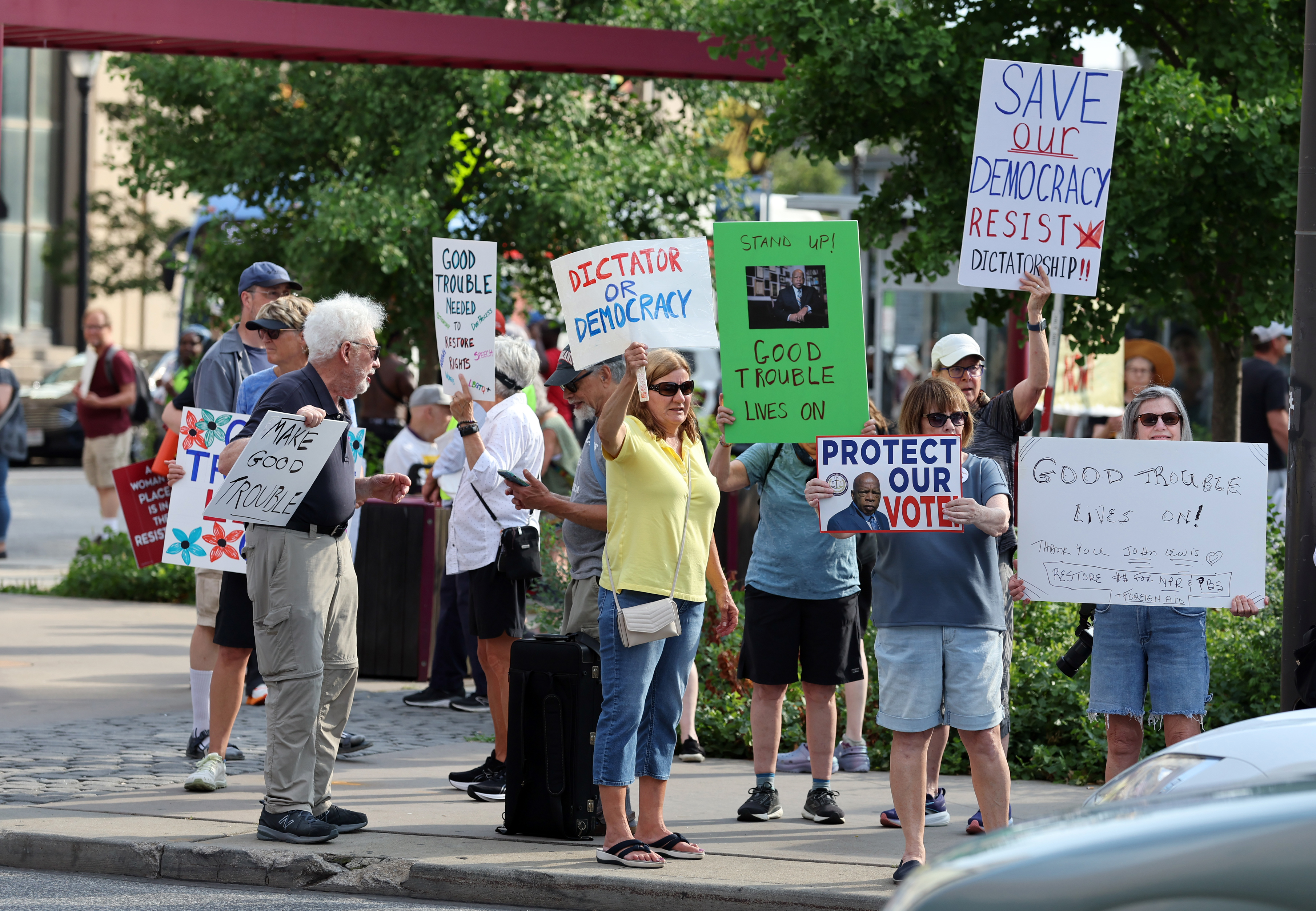 Hundreds gather for Good Trouble Lives On protest in Cleveland, July 17 ...