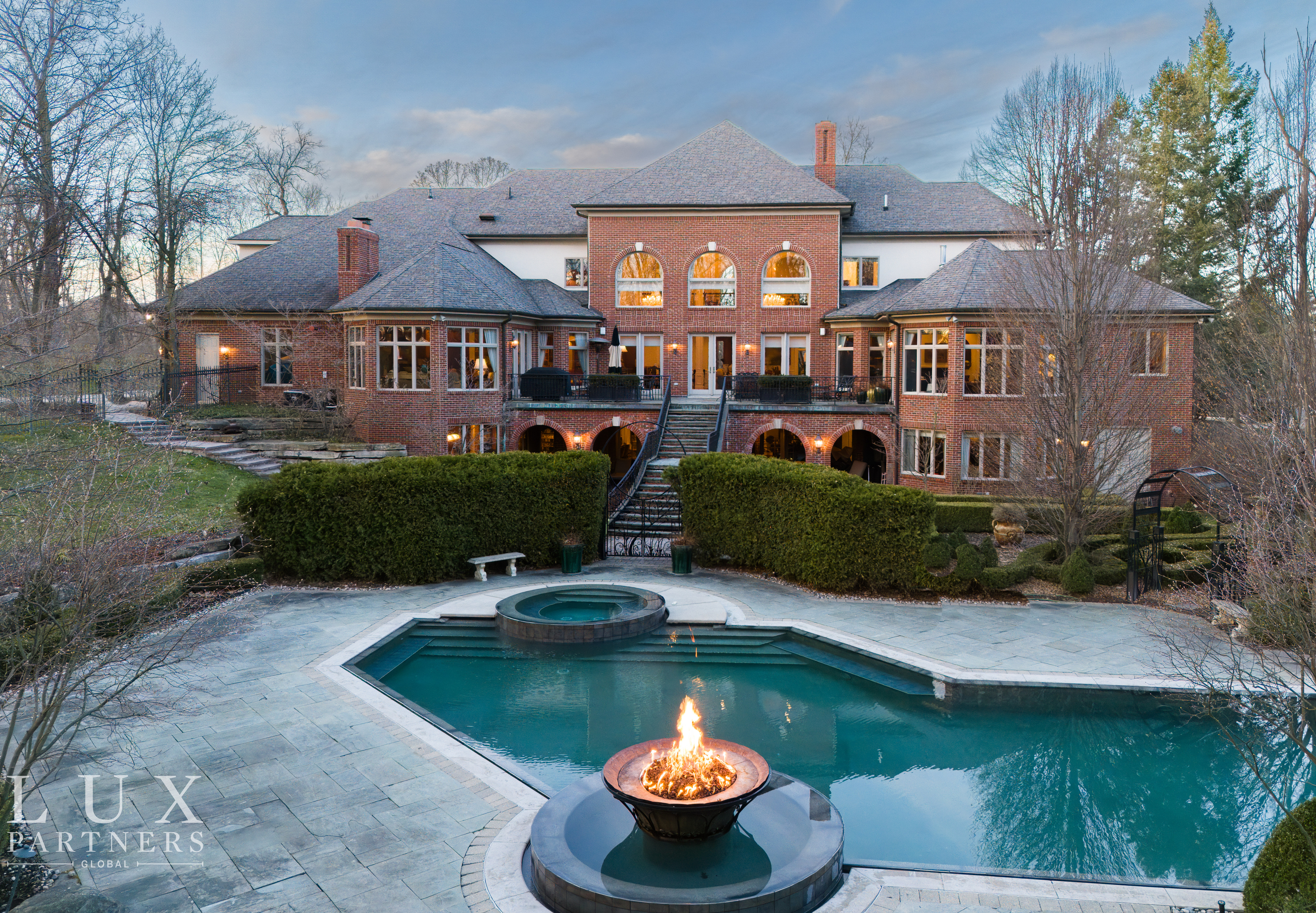 Floating fireplace, lavish manicured gardens accent rare $2.89 million ...