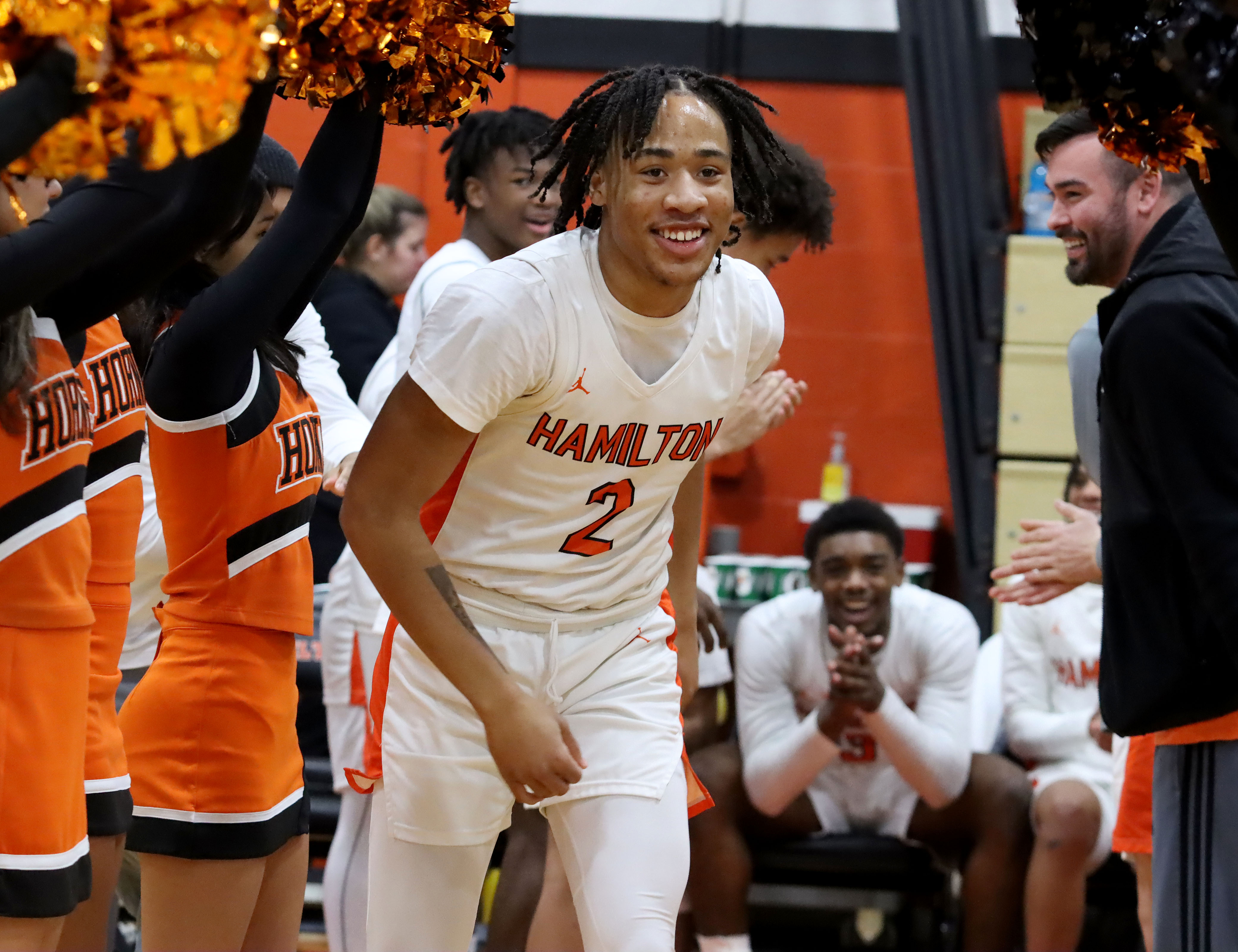 High school boys basketball, Ewing at Hamilton West, held at Hamilton ...
