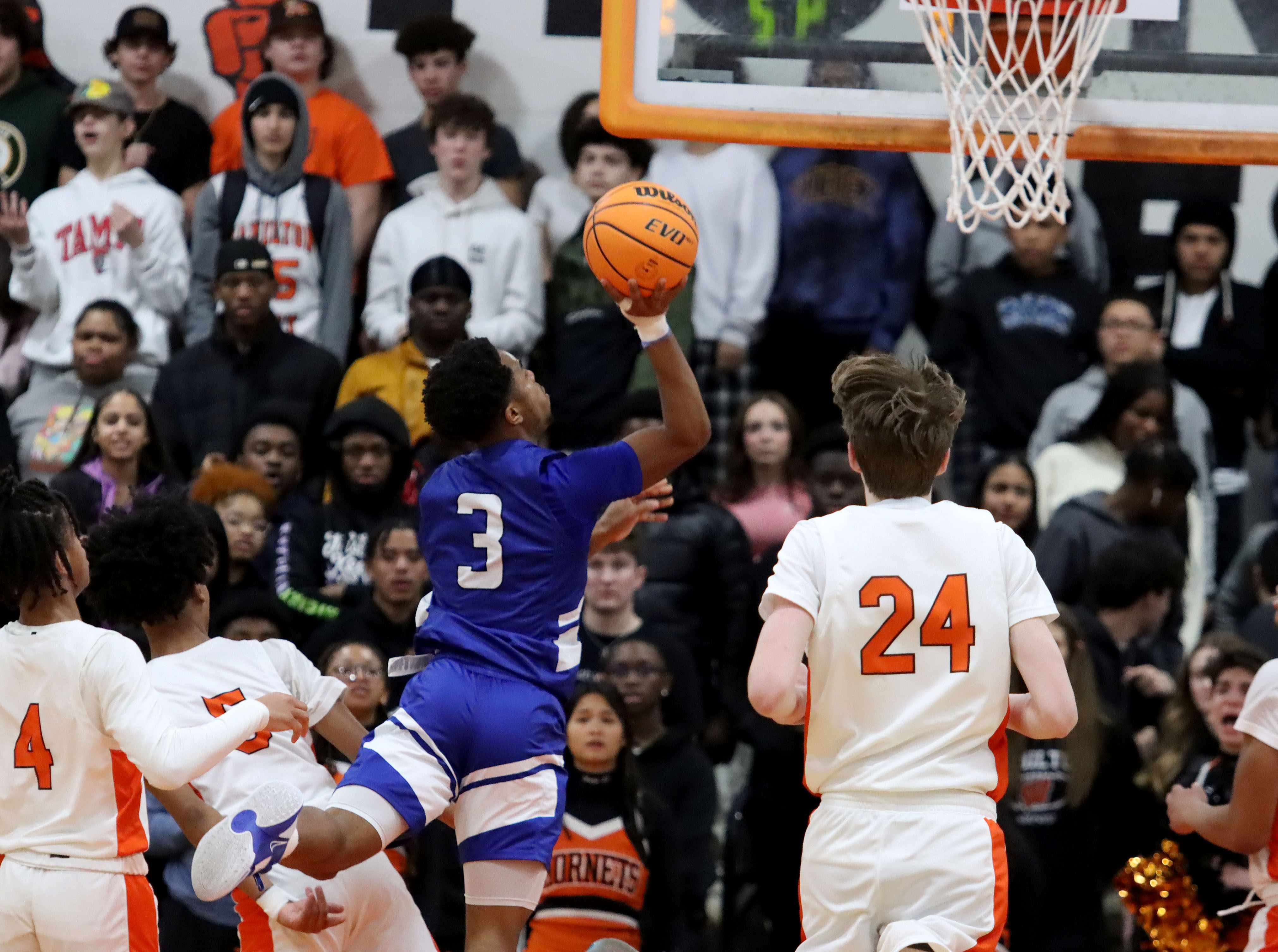 High school boys basketball, Ewing at Hamilton West, held at Hamilton ...