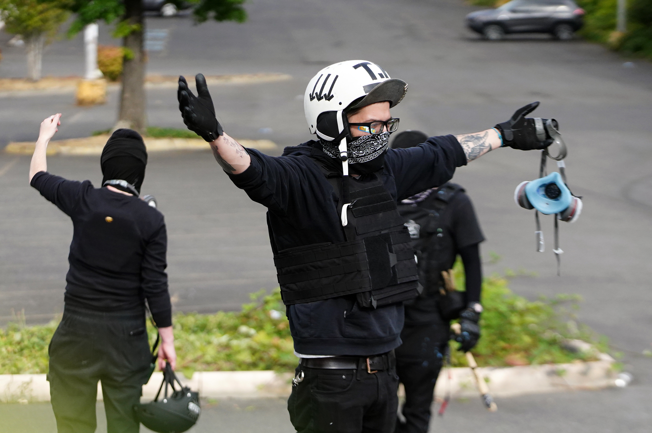 Dueling demonstrators clash in Northeast Portland on Sunday, Aug. 22 ...