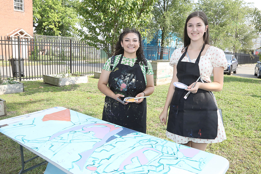 The Mason Square Library Paint Party sponsored by the Community Mural ...