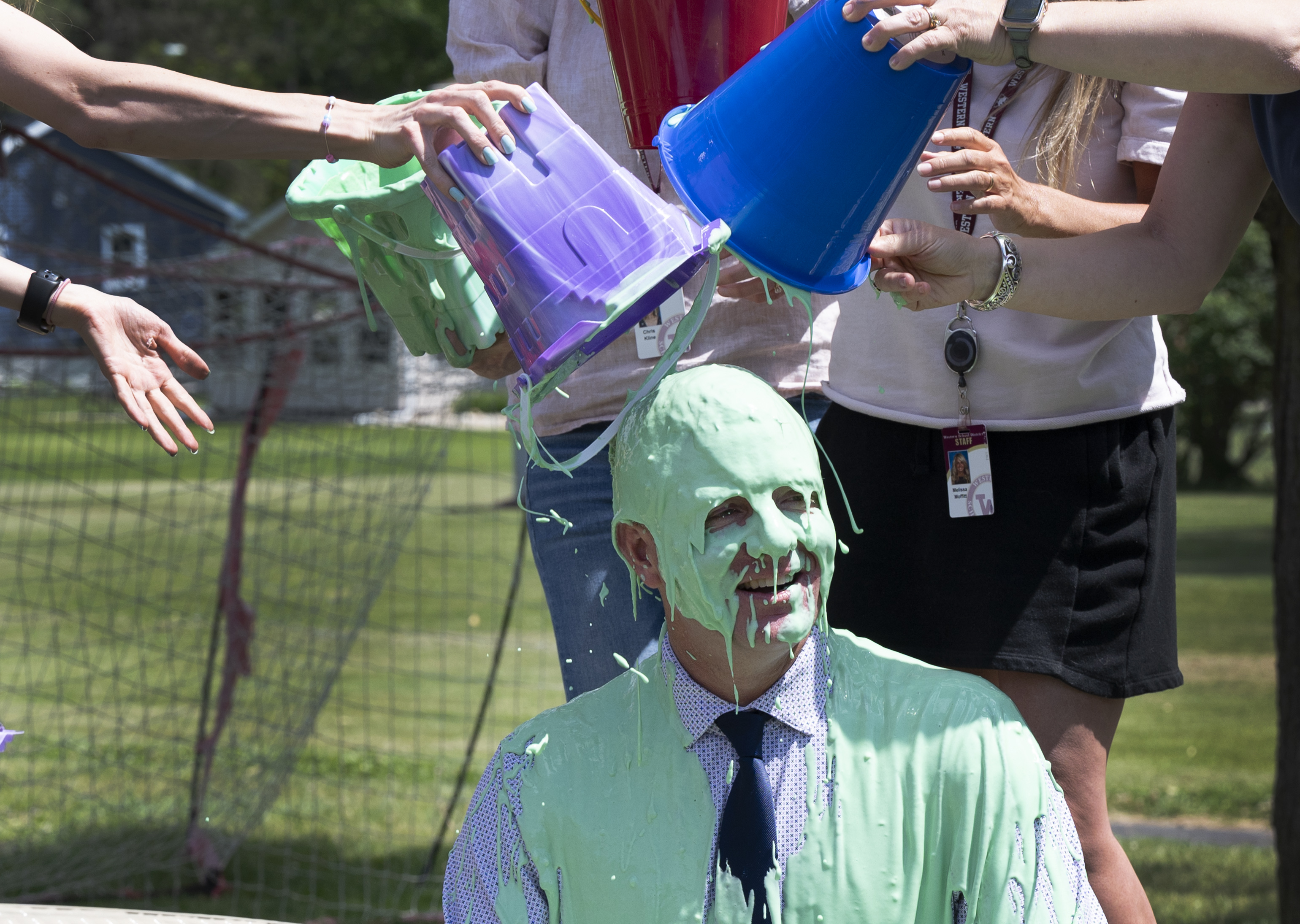Warner Elementary School principal Ben Gilpin gets slimed - mlive.com