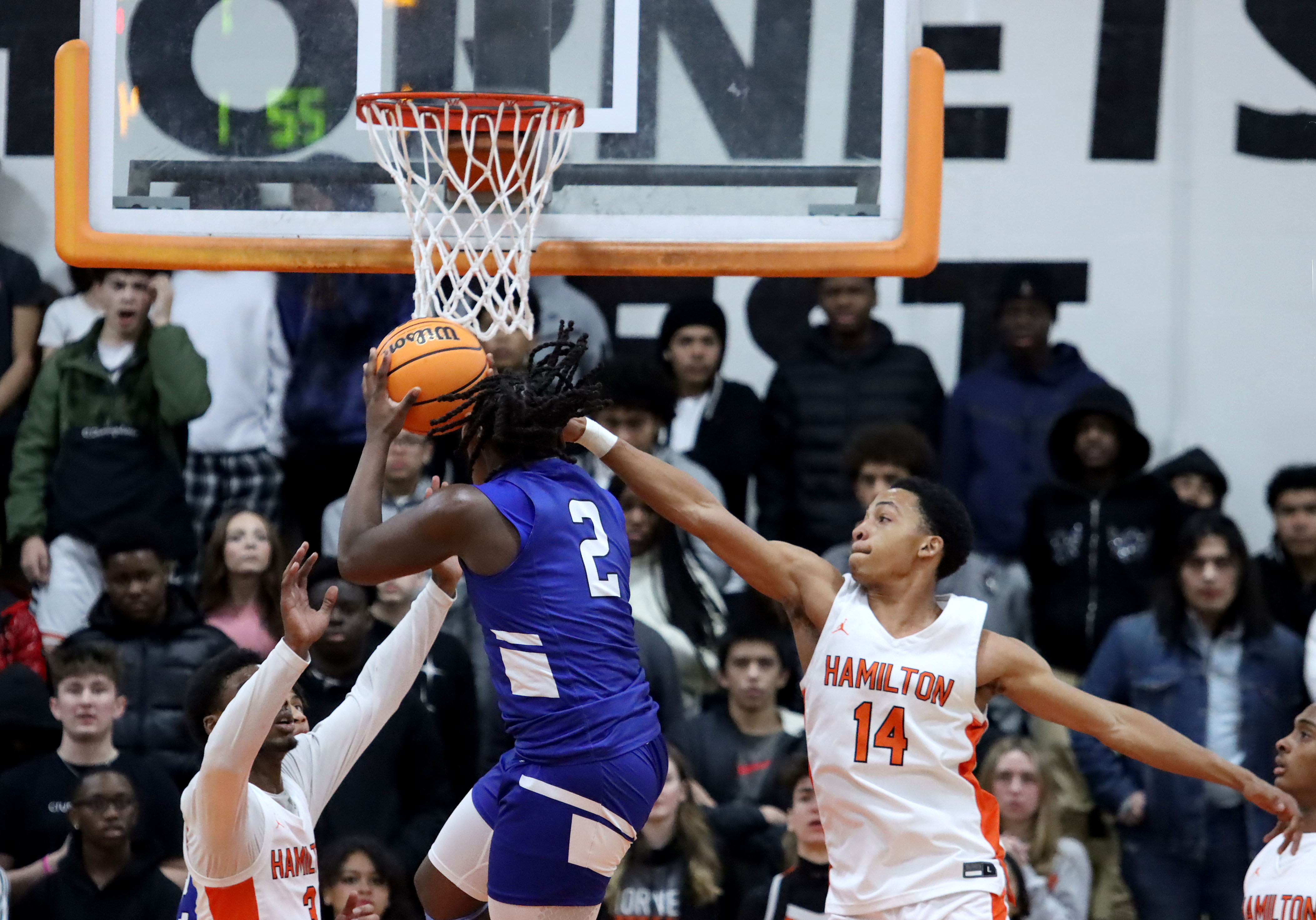 High school boys basketball, Ewing at Hamilton West, held at Hamilton ...