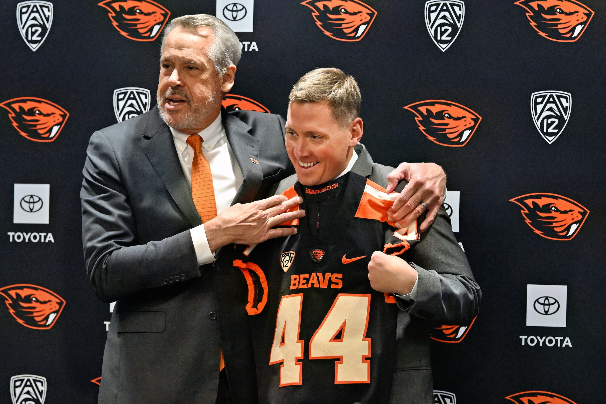 Trent Bray introduced as Oregon State football coach, Nov. 29, 2023 ...