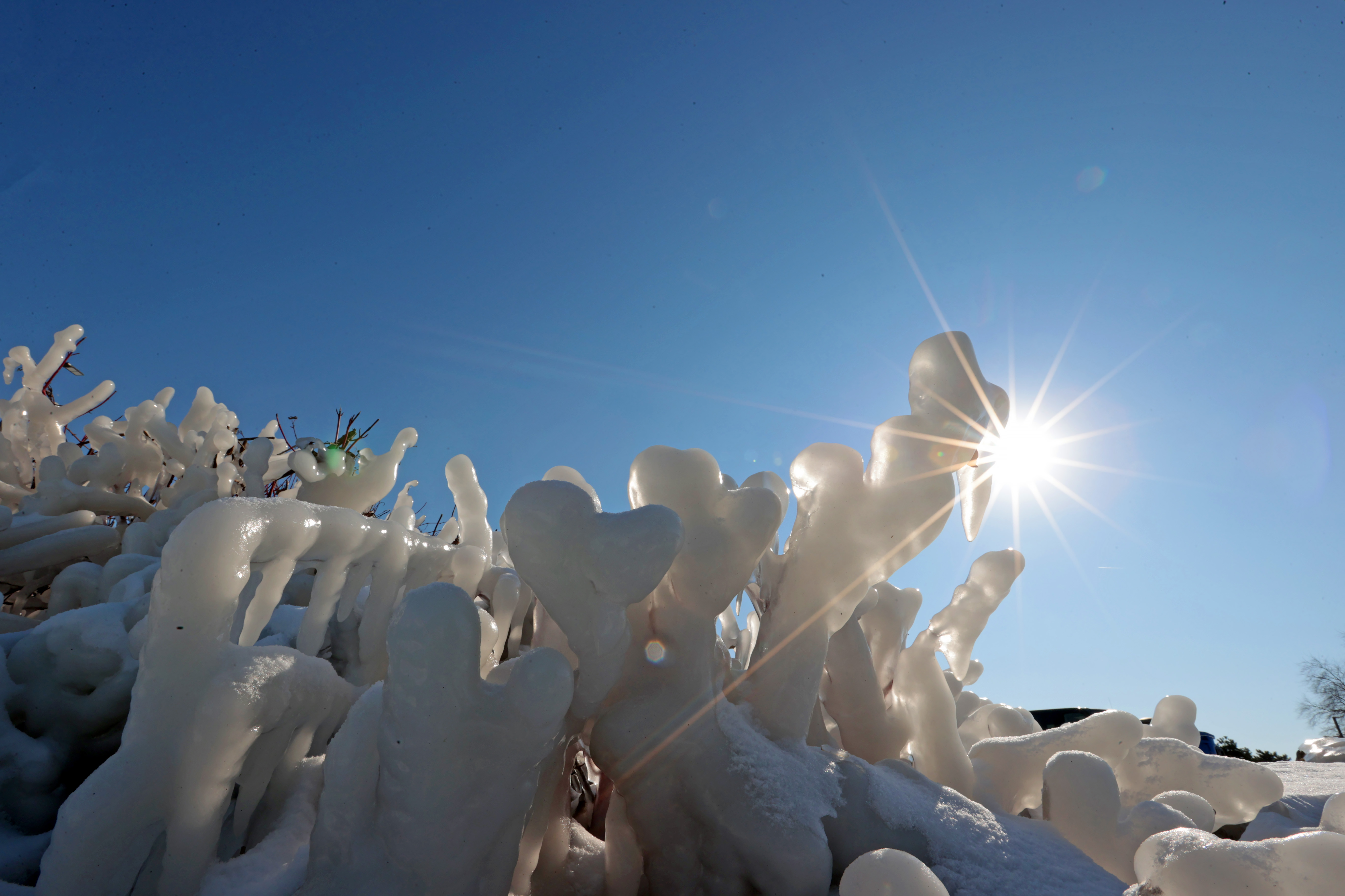 Winter ice formations along the shore of Lake Erie, January 21, 2026 ...