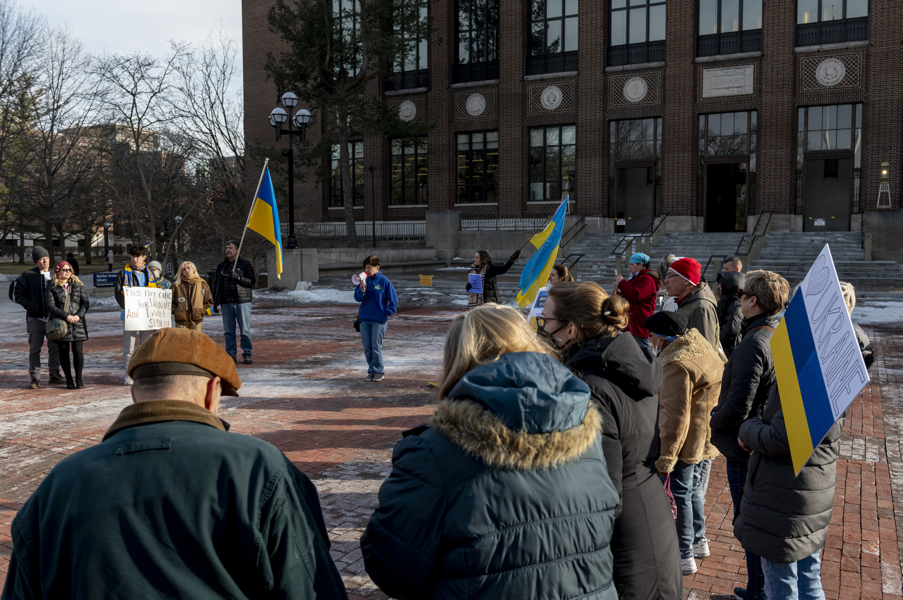 Rally in support of Ukraine on University of Michigan Diag - mlive.com