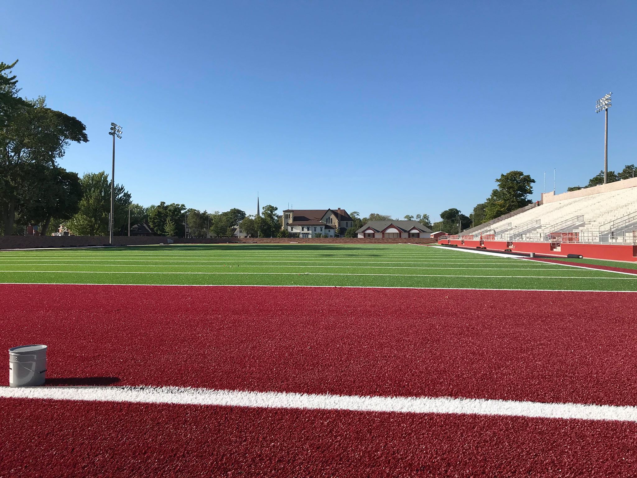 Local company DRC Enterprises installs AstroTurf at century-old Hackley ...