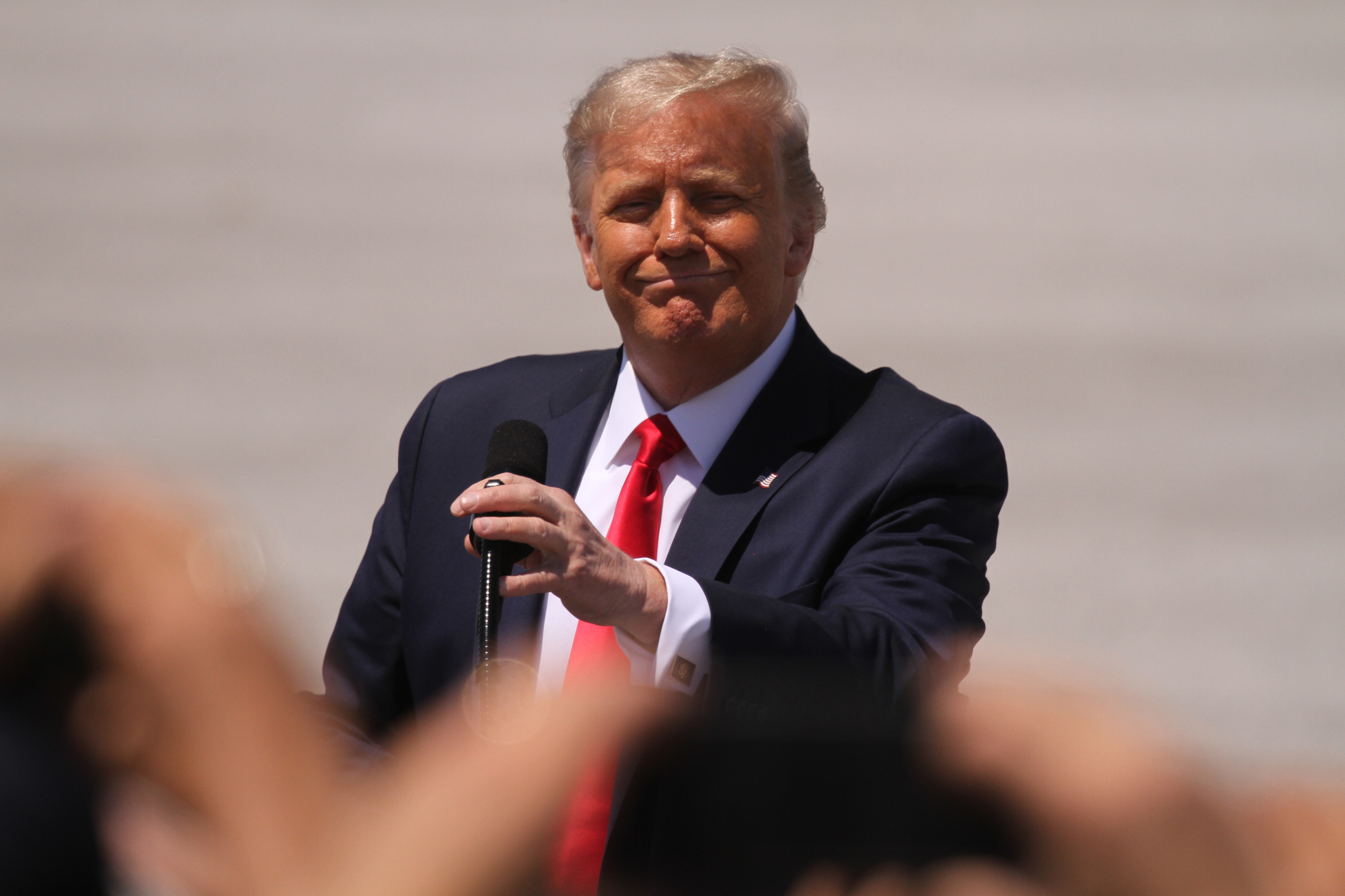 President Trump stops at Burke Lakefront Airport in Cleveland ...