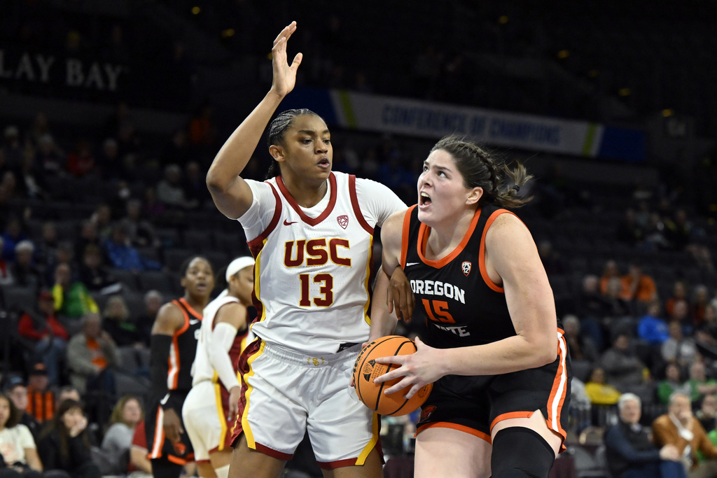 Oregon State vs. USC at Pac-12 women's basketball tournament ...