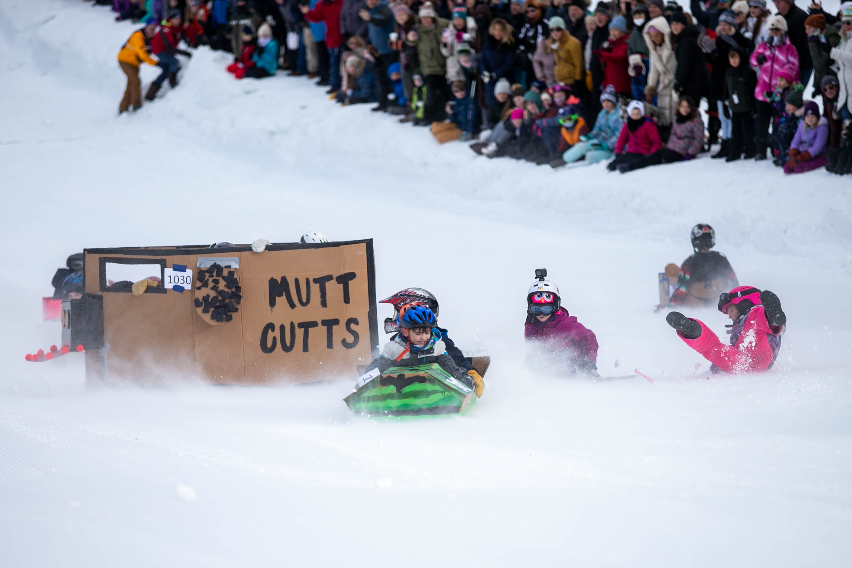 Photos: Cardboard sled teams battle for first place at Winterfest races ...