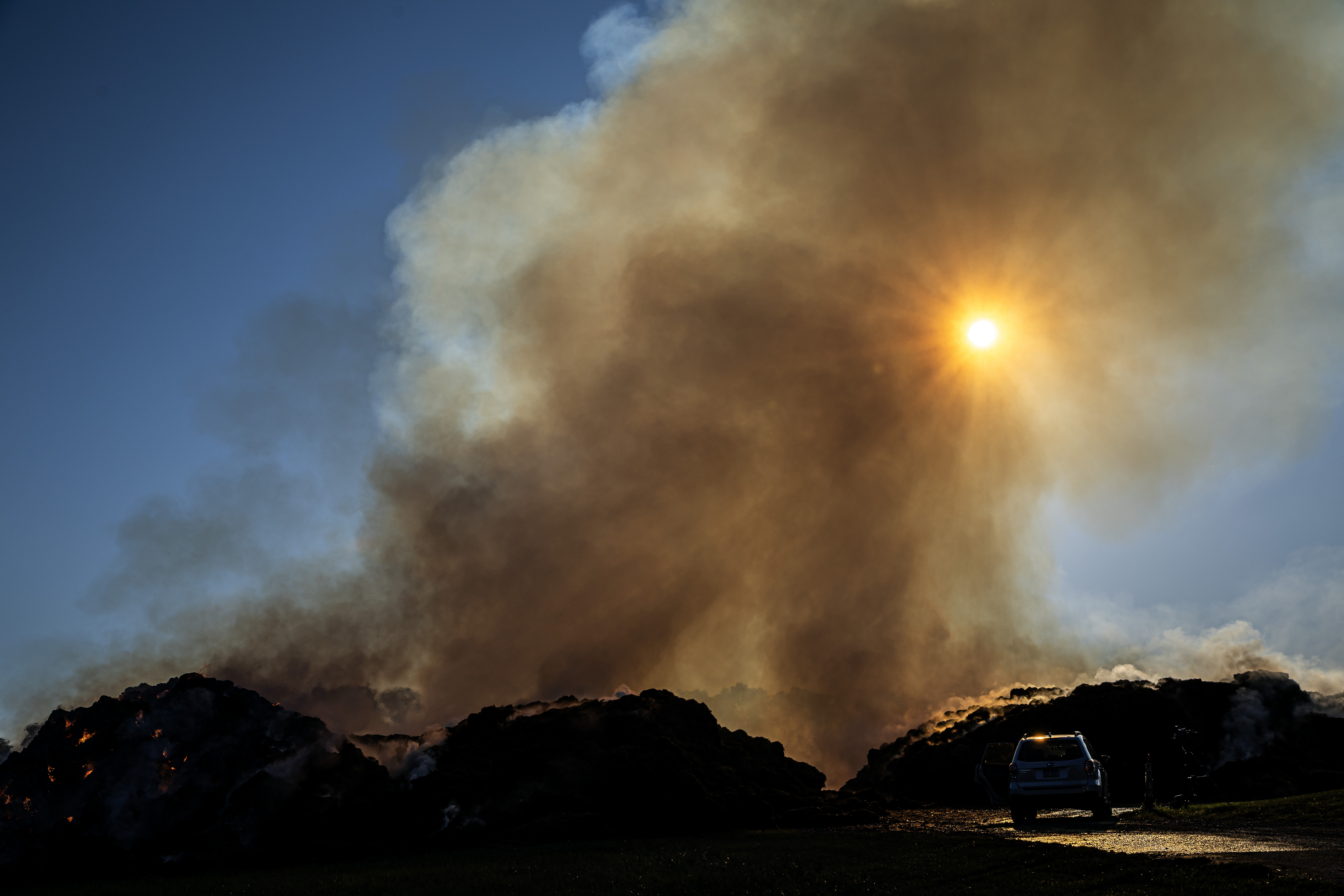 Hay bale fire near Hershey - pennlive.com