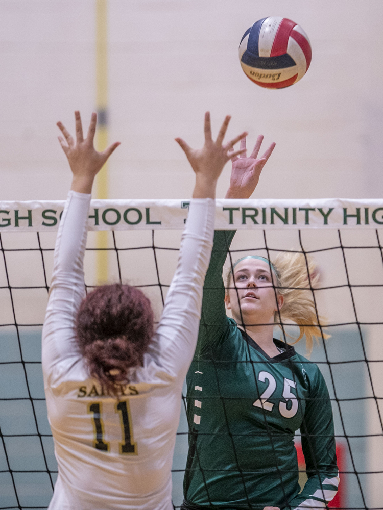 Defending state volleyball champions Trinity girls defeat Berks ...